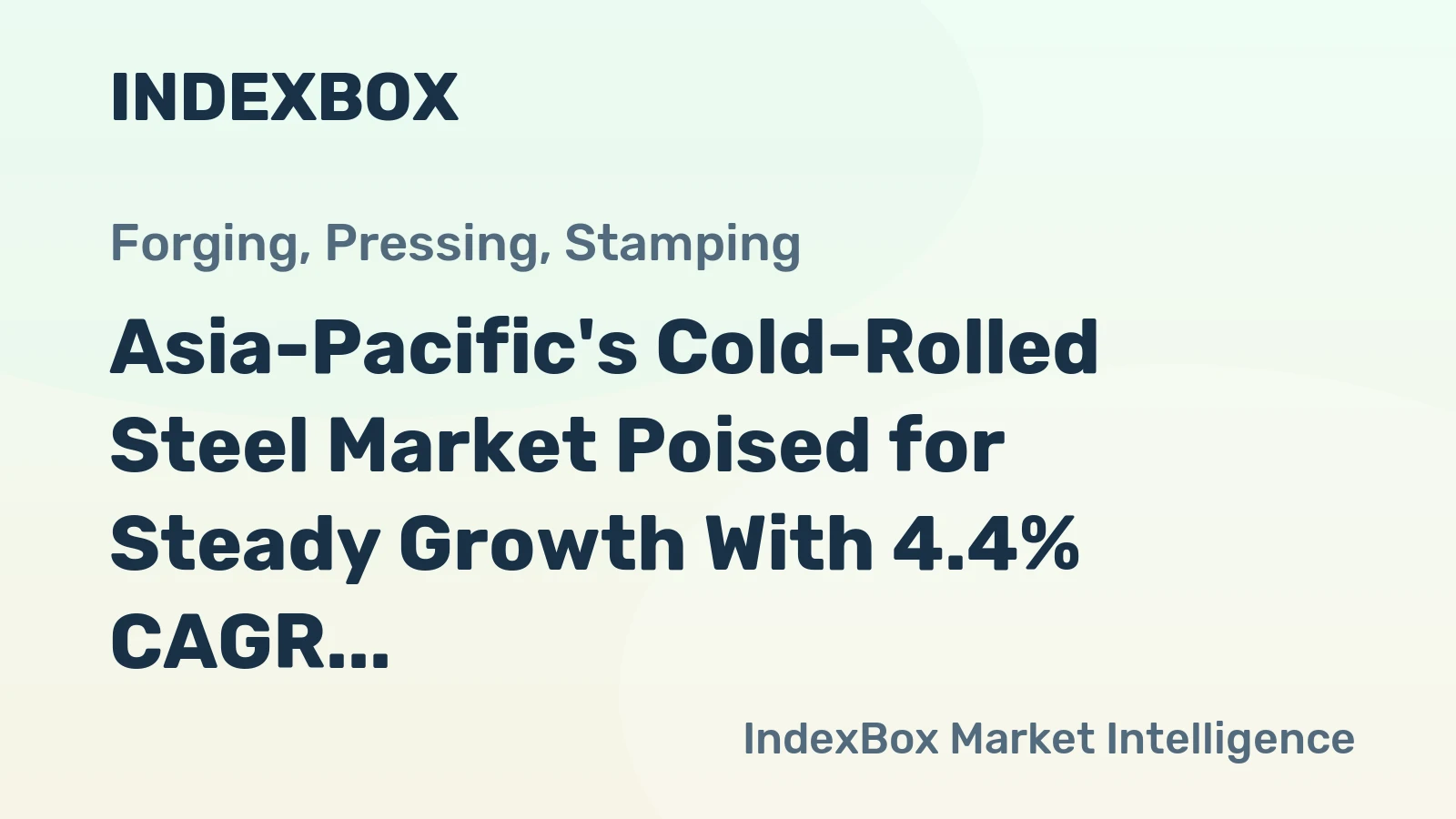 Asia-Pacific's Cold-Rolled Steel Market Poised for Steady Growth With 4.4% CAGR in Value Through 2035