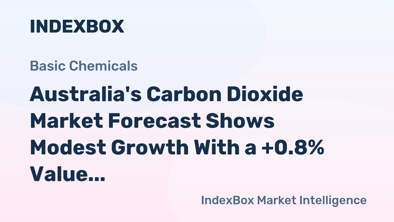Australia's Carbon Dioxide Market Forecast Shows Modest Growth With a +0.8% Value CAGR