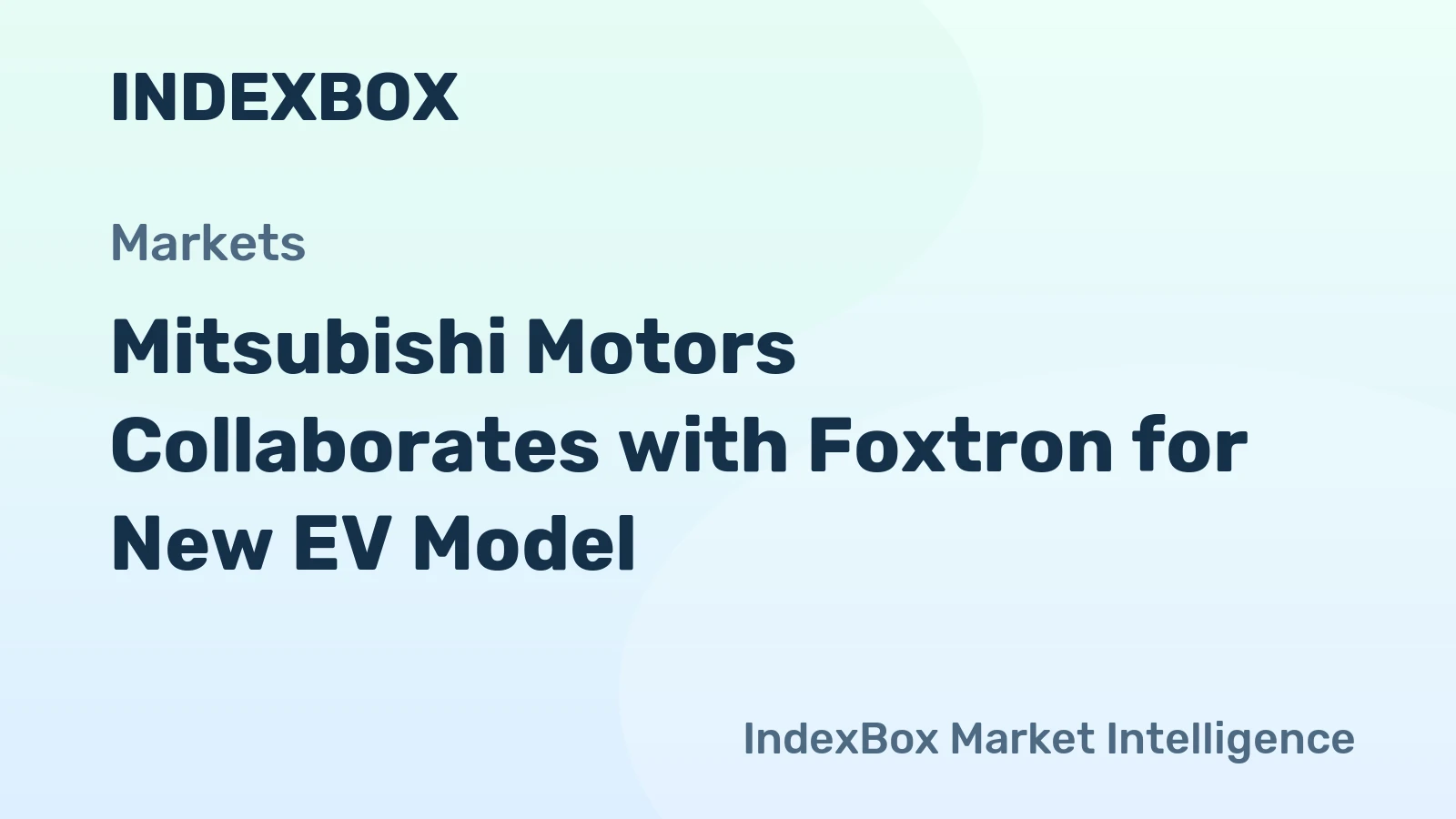 Mitsubishi Motors Collaborates with Foxtron for New EV Model
