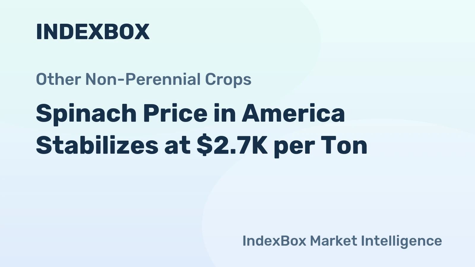 Spinach Price in America Stabilizes at $2.7K per Ton