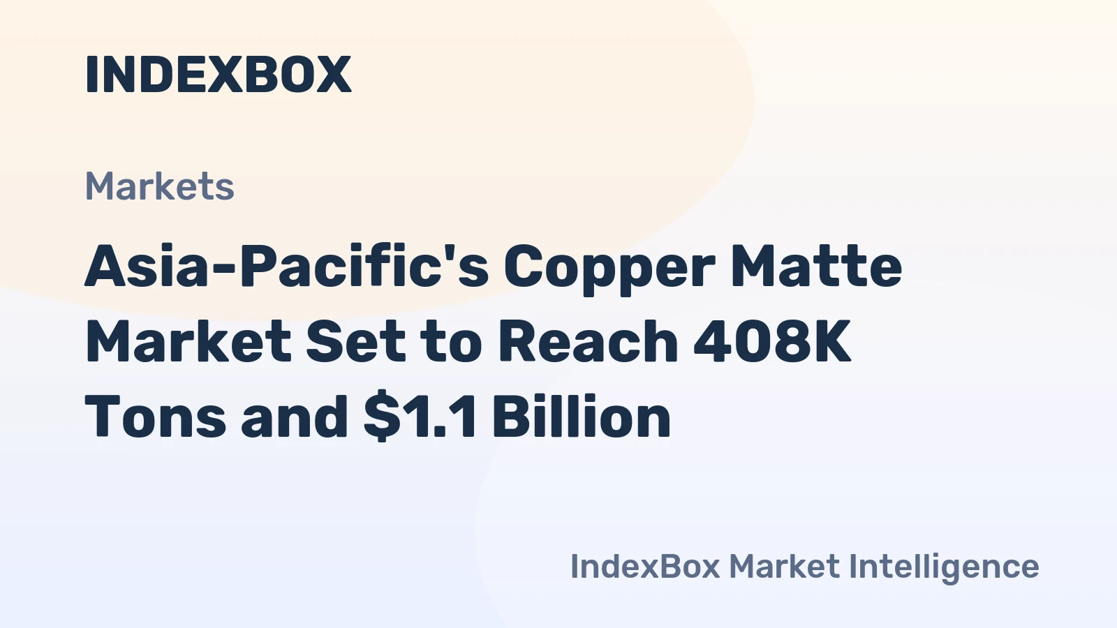 Asia-Pacific's Copper Matte Market Set to Reach 408K Tons and $1.1 Billion