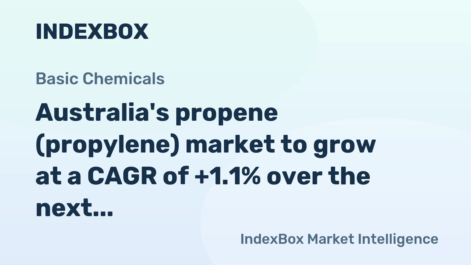 Australia's propene (propylene) market to grow at a CAGR of +1.1% over the next decade, reaching 1.2M tons by 2035.
