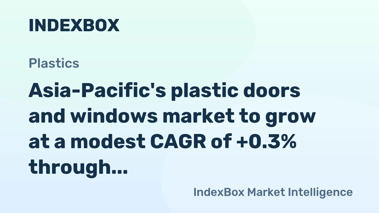 Asia-Pacific's plastic doors and windows market to grow at a modest CAGR of +0.3% through 2035, driven by sustained demand across the region.