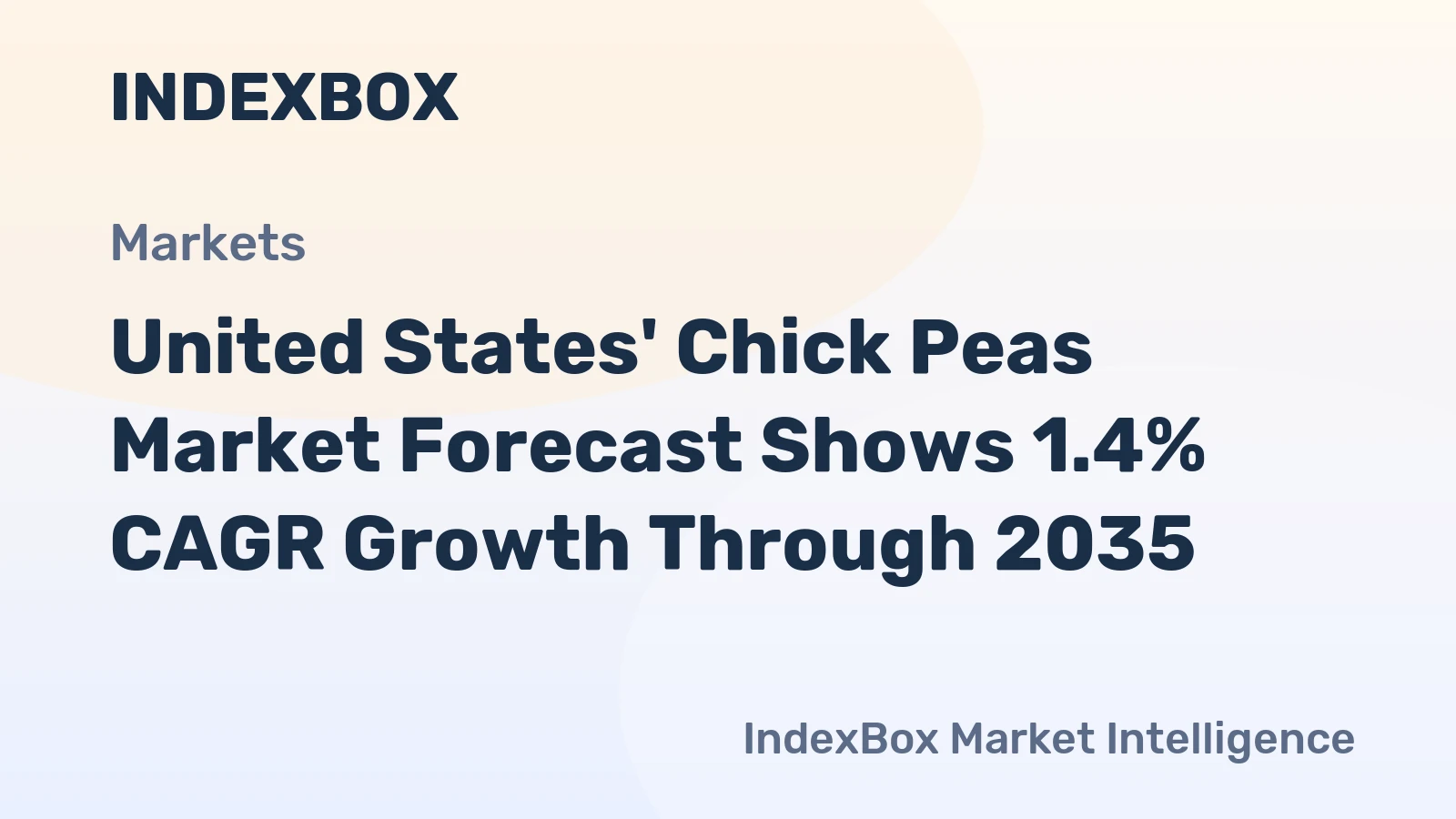 United States' Chick Peas Market Forecast Shows 1.4% CAGR Growth Through 2035