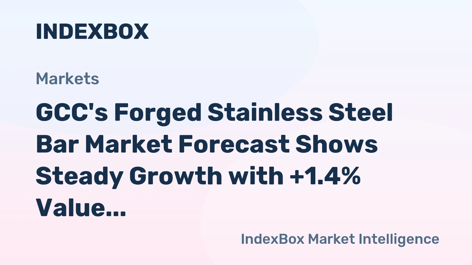 GCC's Forged Stainless Steel Bar Market Forecast Shows Steady Growth with +1.4% Value CAGR