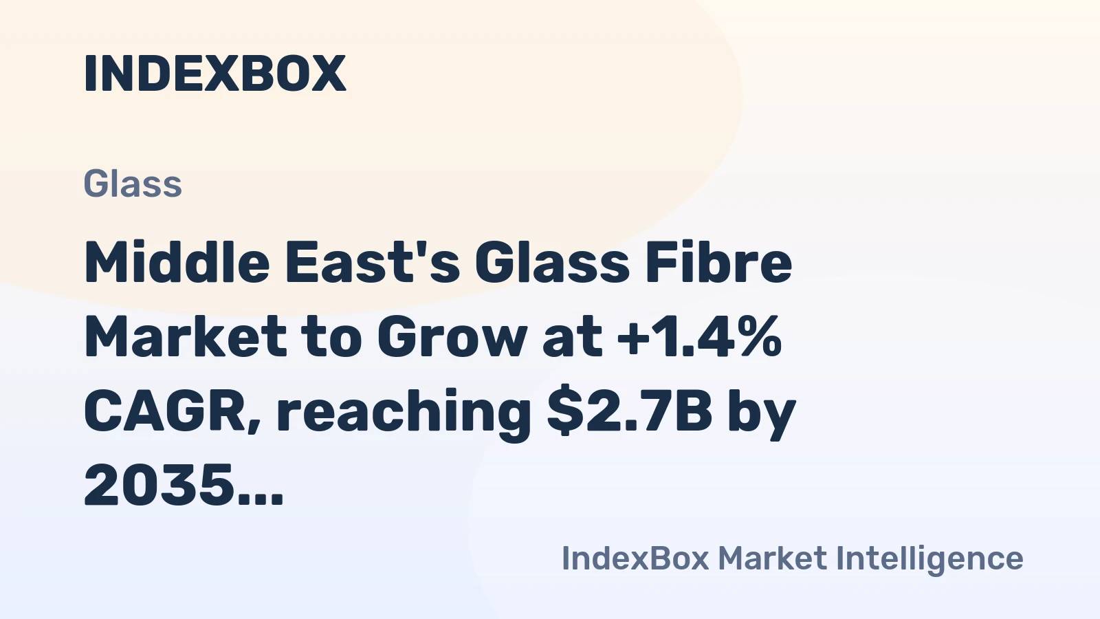 Middle East's Glass Fibre Market to Grow at +1.4% CAGR, reaching $2.7B by 2035