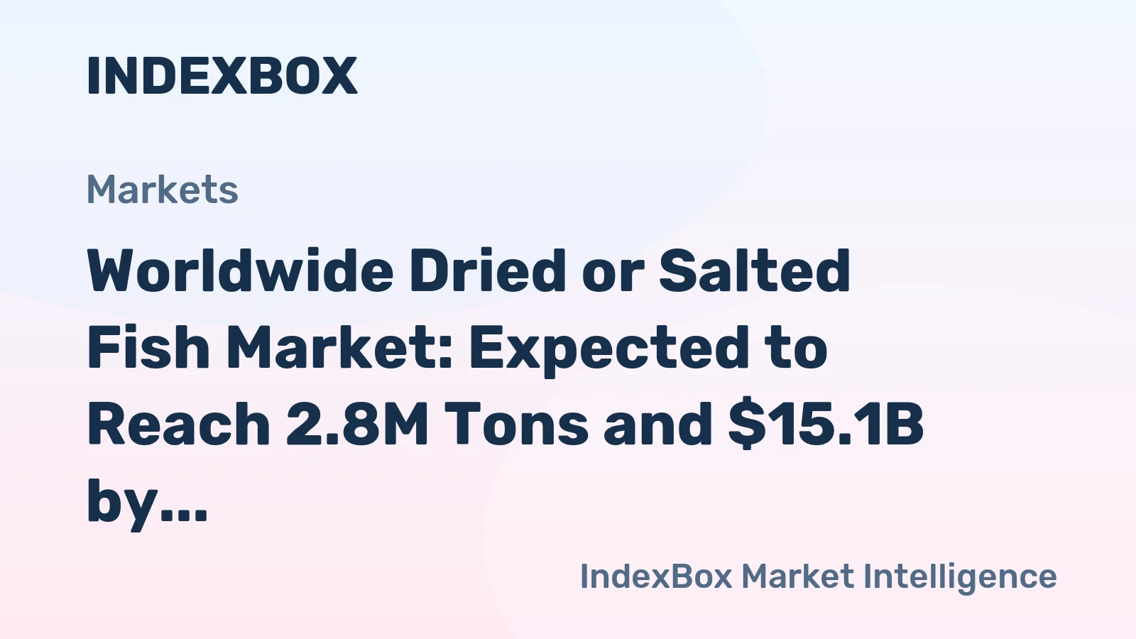 Worldwide Dried or Salted Fish Market: Expected to Reach 2.8M Tons and $15.1B by 2035