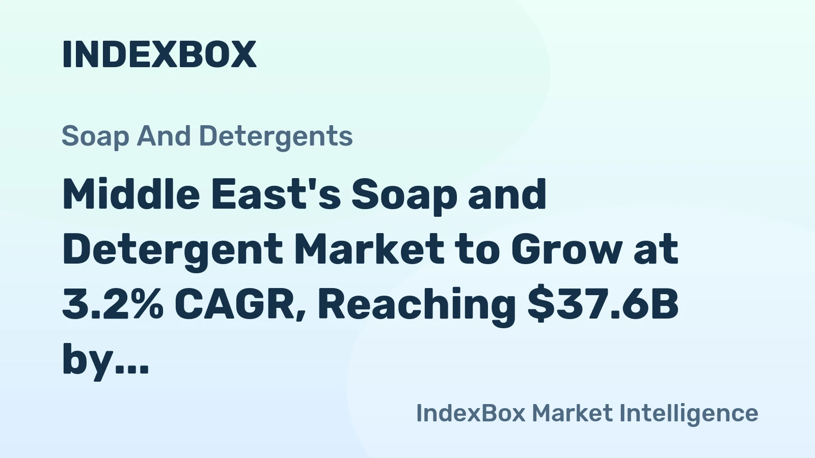 Middle East's Soap and Detergent Market to Grow at 3.2% CAGR, Reaching $37.6B by 2035