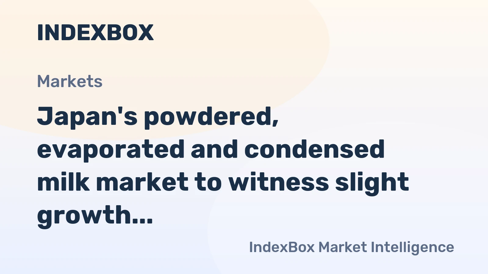 Japan's powdered, evaporated and condensed milk market to witness slight growth with CAGR of +0.5% over next decade