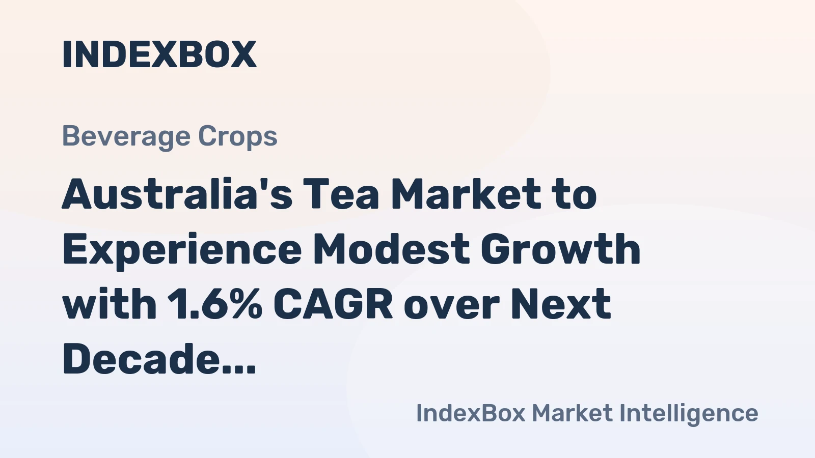 Australia's Tea Market to Experience Modest Growth with 1.6% CAGR over Next Decade