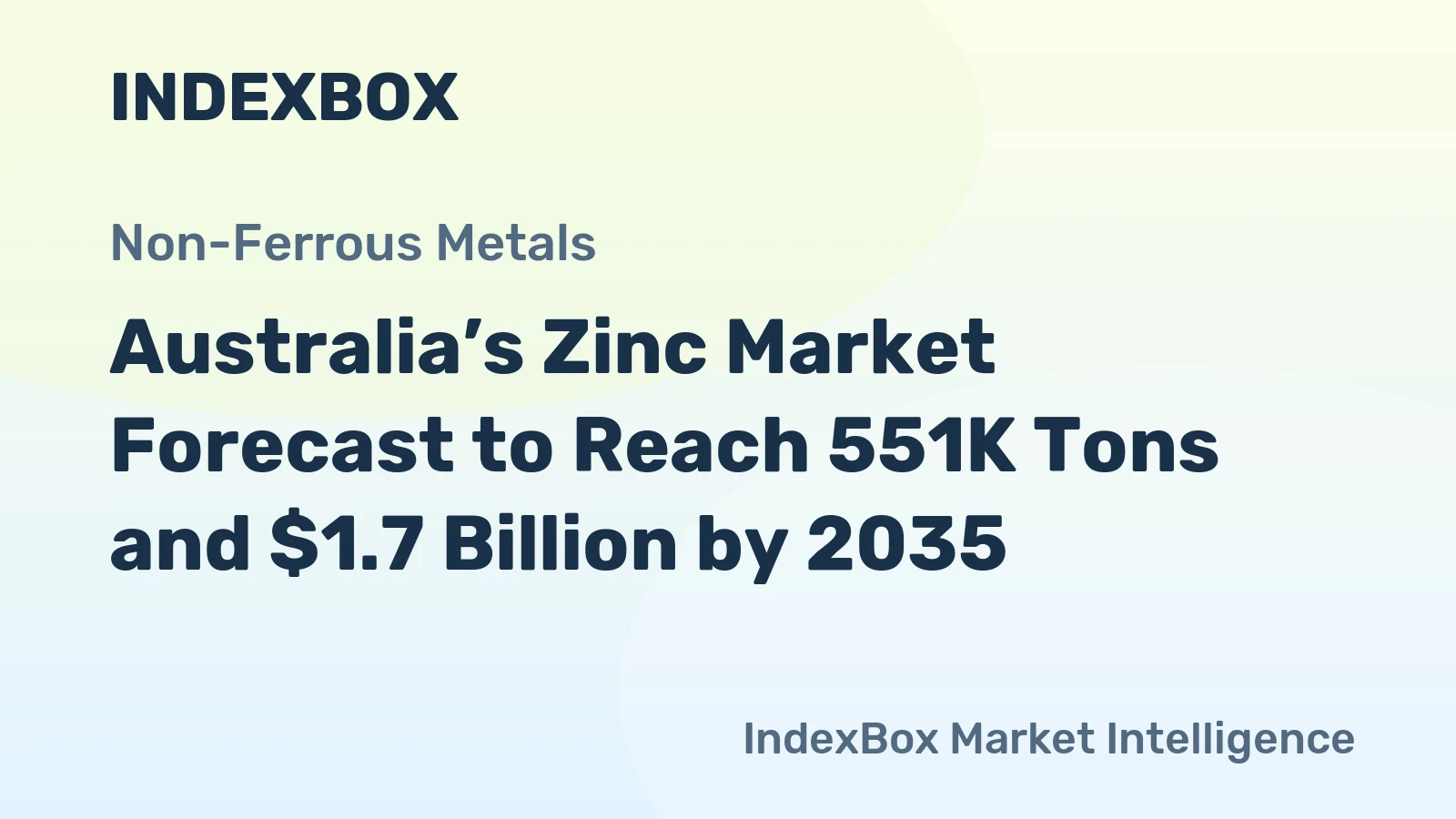 Australia’s Zinc Market Forecast to Reach 551K Tons and $1.7 Billion by 2035