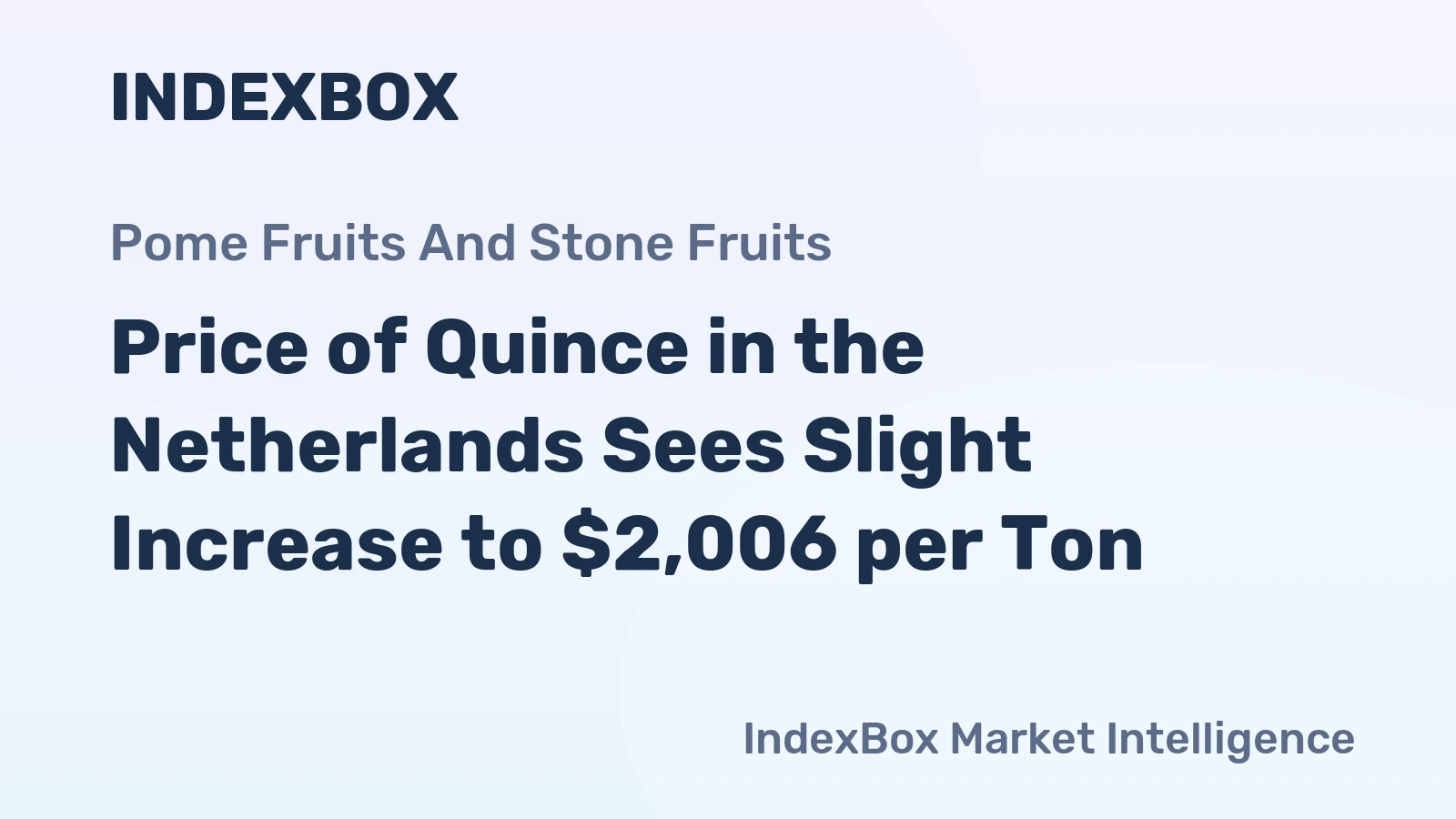 Price of Quince in the Netherlands Sees Slight Increase to $2,006 per Ton