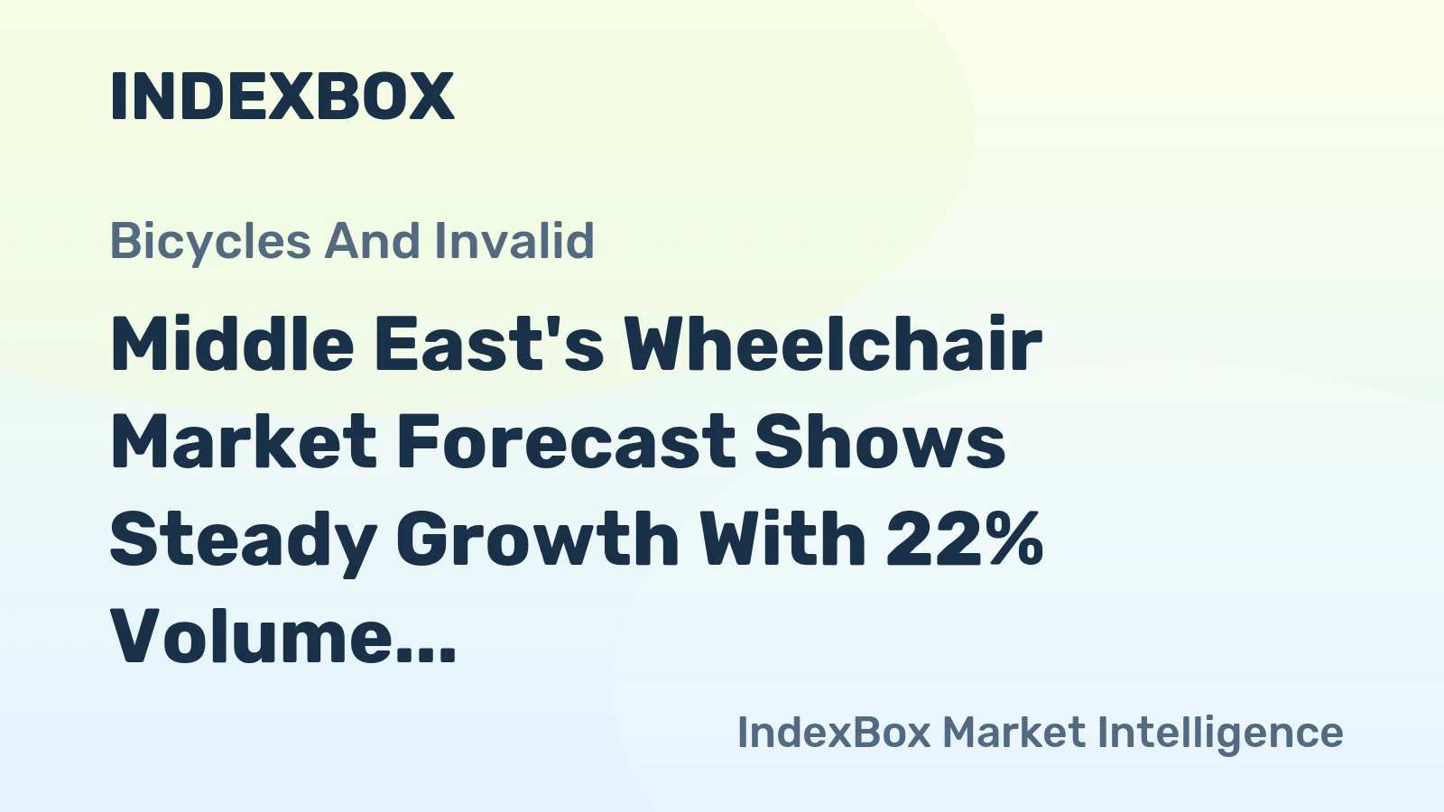 Middle East's Wheelchair Market Forecast Shows Steady Growth With 22% Volume CAGR Through 2035