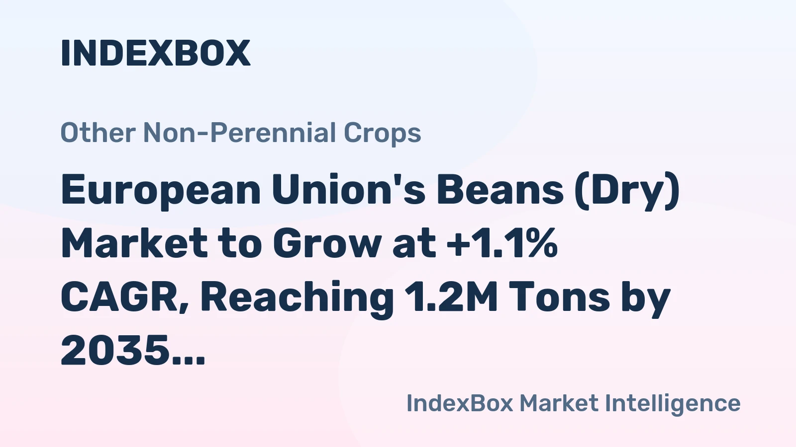 European Union's Beans (Dry) Market to Grow at +1.1% CAGR, Reaching 1.2M Tons by 2035