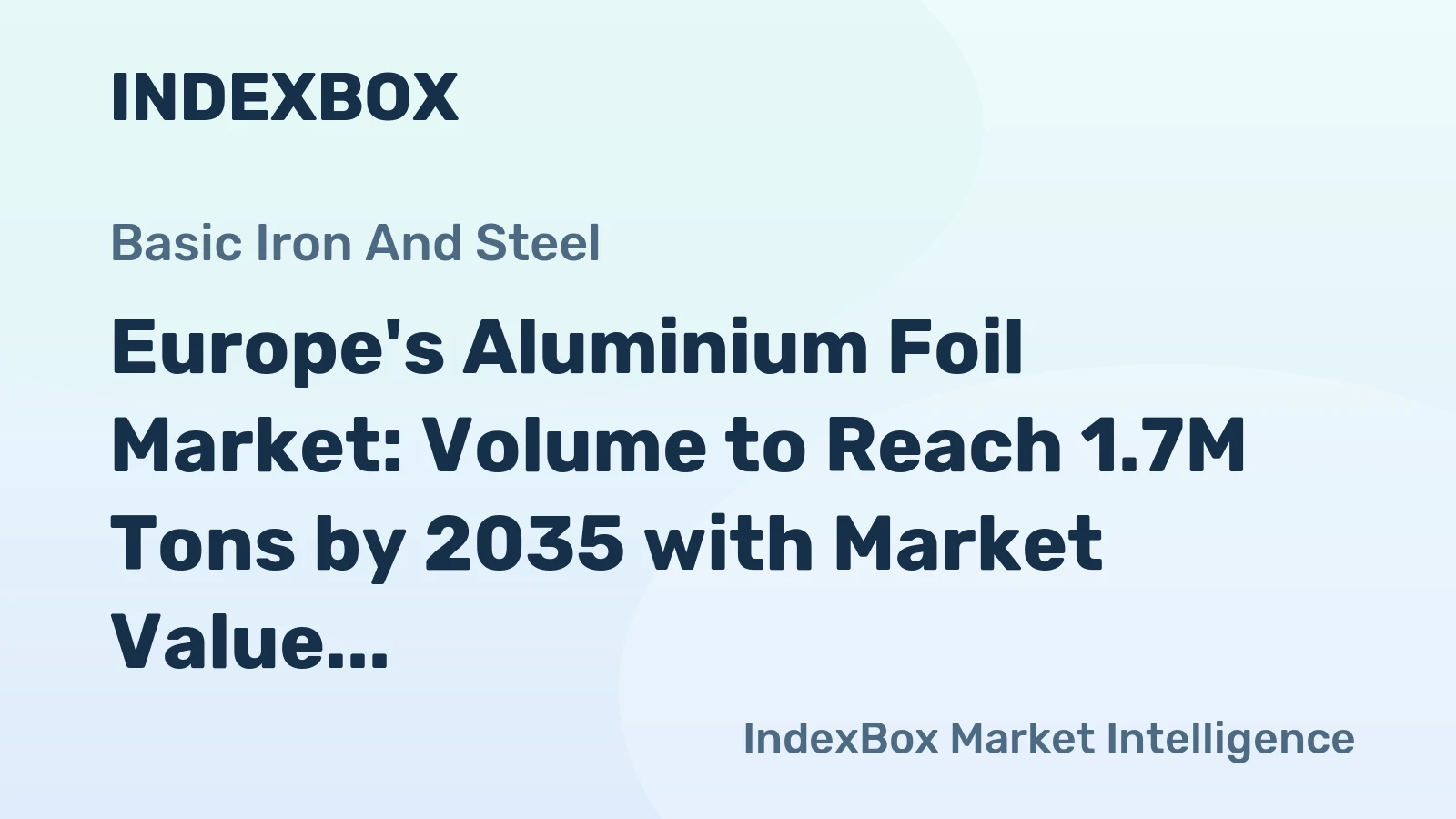 Europe's Aluminium Foil Market: Volume to Reach 1.7M Tons by 2035 with Market Value of $10B