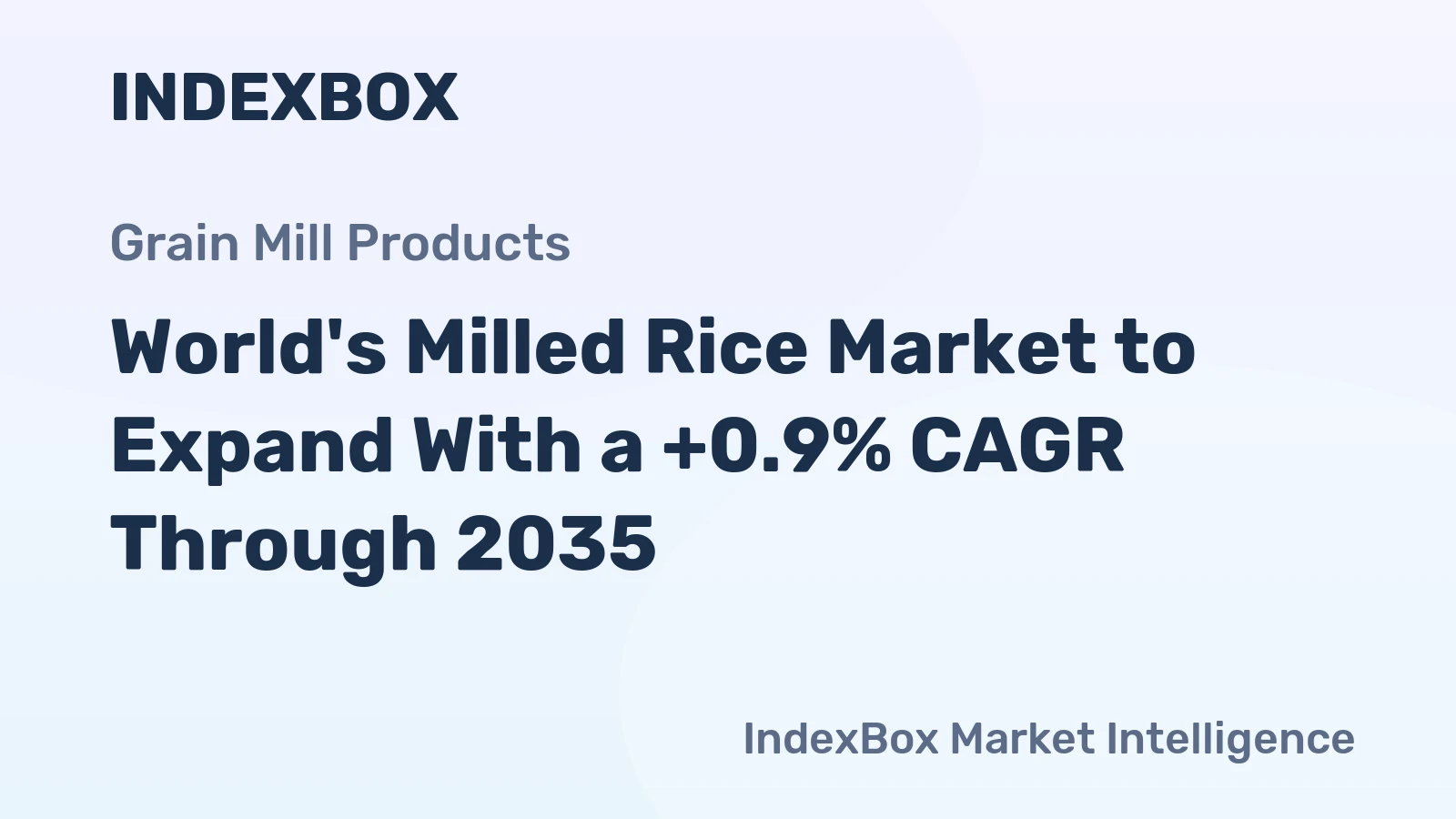 World's Milled Rice Market to Expand With a +0.9% CAGR Through 2035