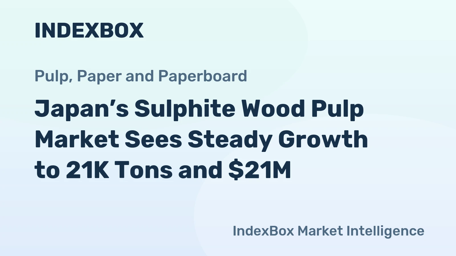 Japan’s Sulphite Wood Pulp Market Sees Steady Growth to 21K Tons and $21M