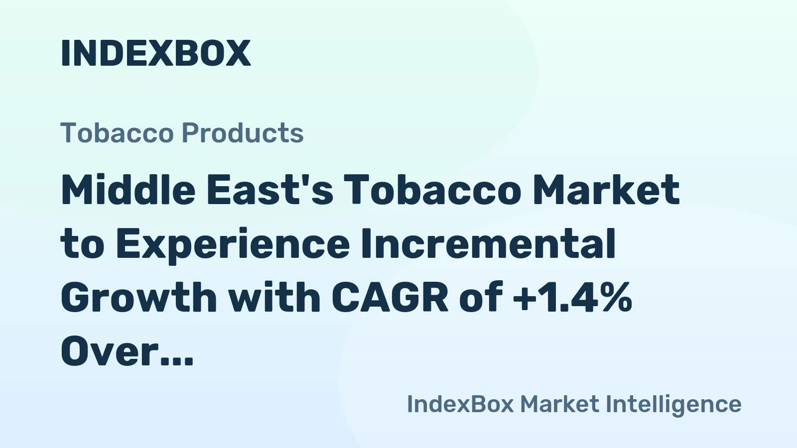 Middle East's Tobacco Market to Experience Incremental Growth with CAGR of +1.4% Over Next Decade
