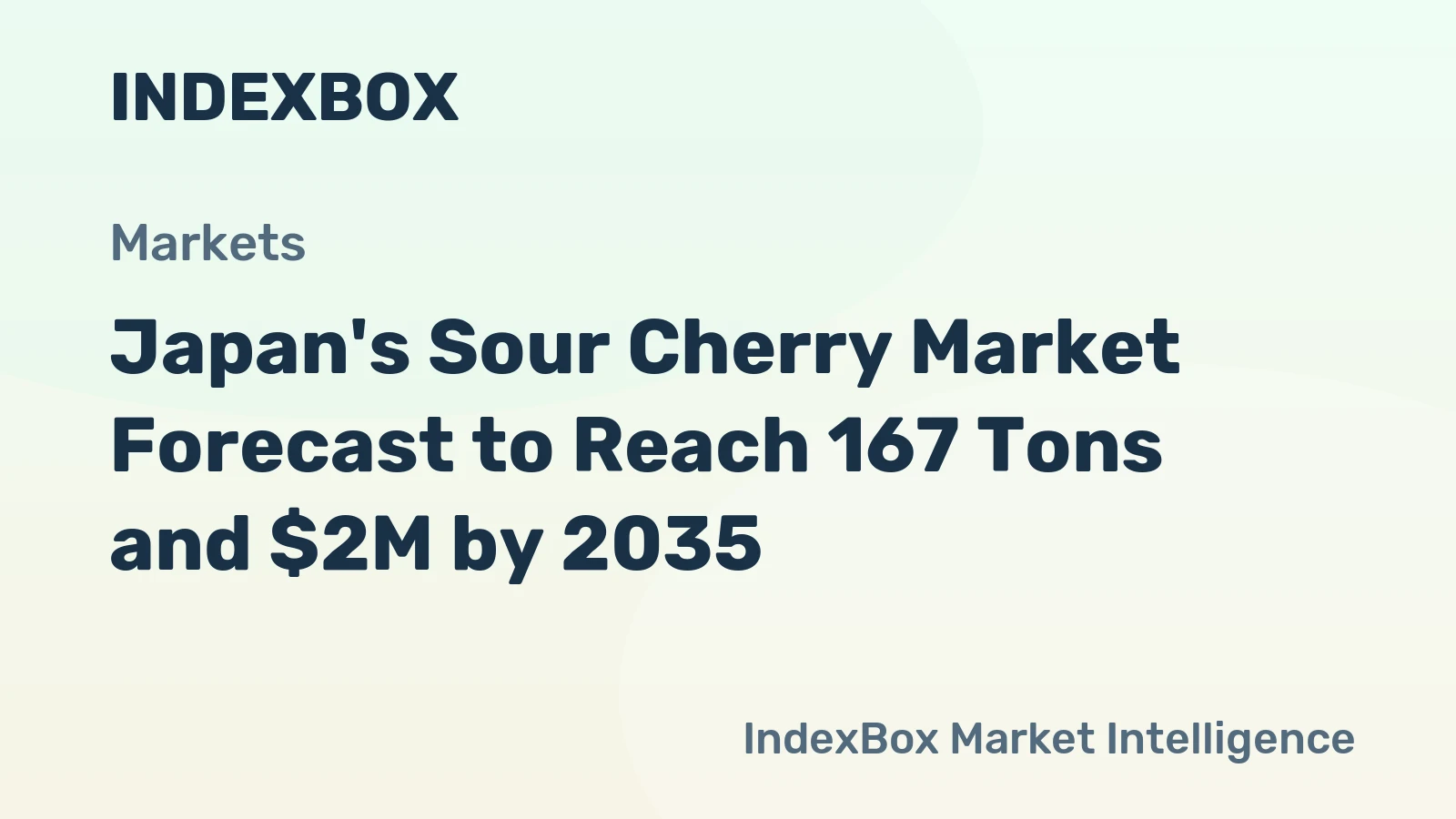 Japan's Sour Cherry Market Forecast to Reach 167 Tons and $2M by 2035