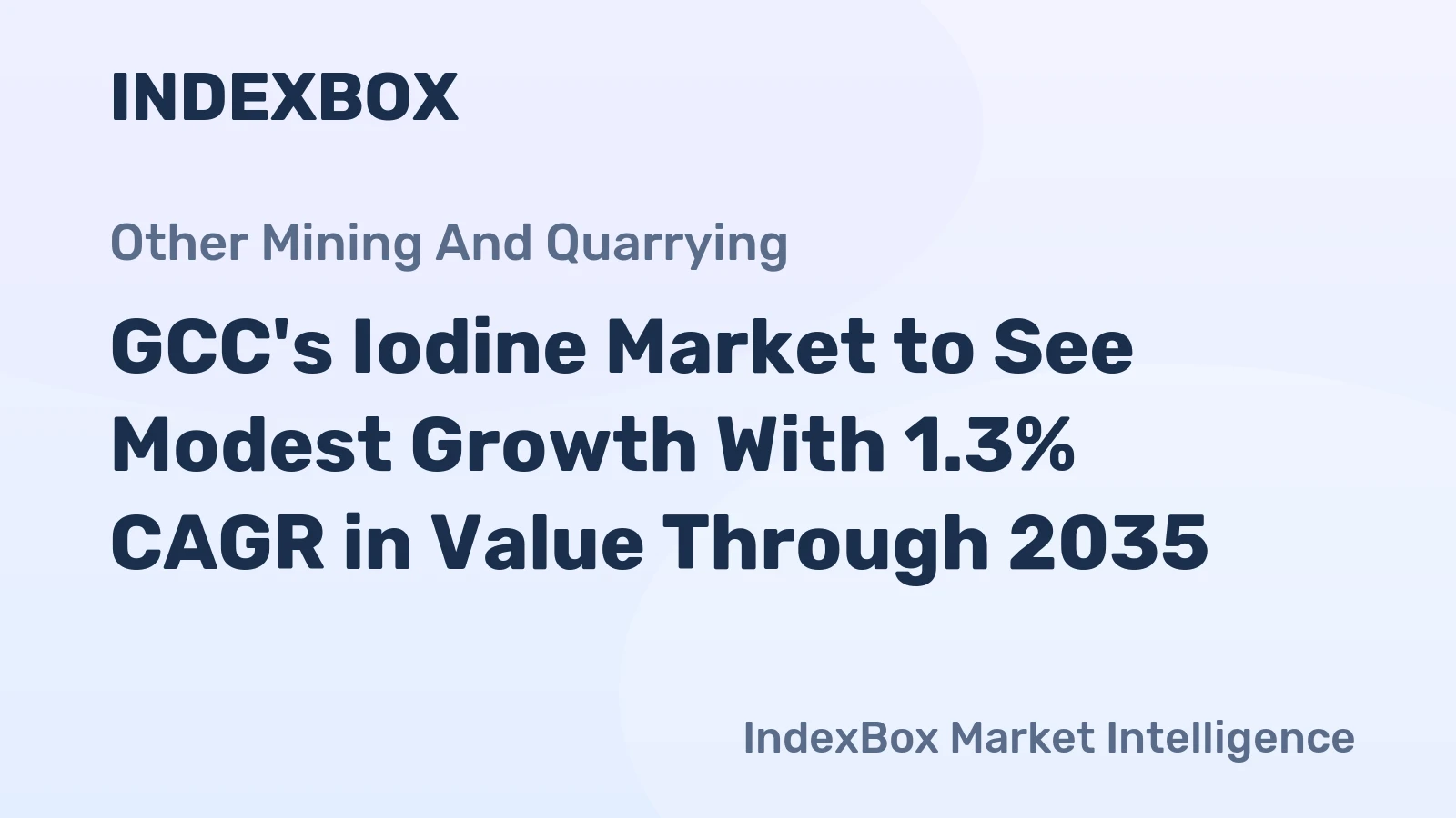 GCC's Iodine Market to See Modest Growth With 1.3% CAGR in Value Through 2035