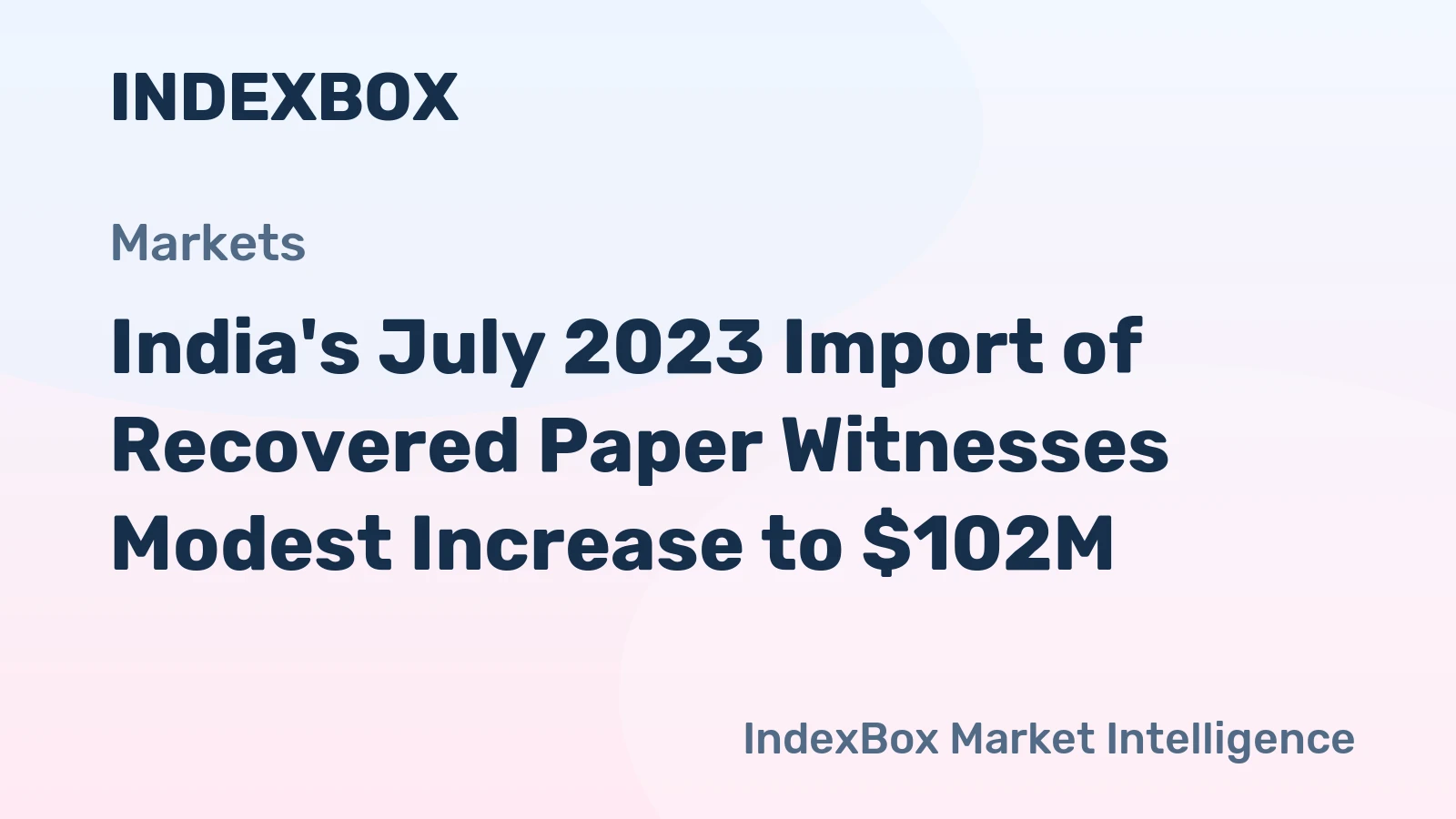 India's July 2023 Import of Recovered Paper Witnesses Modest Increase to $102M