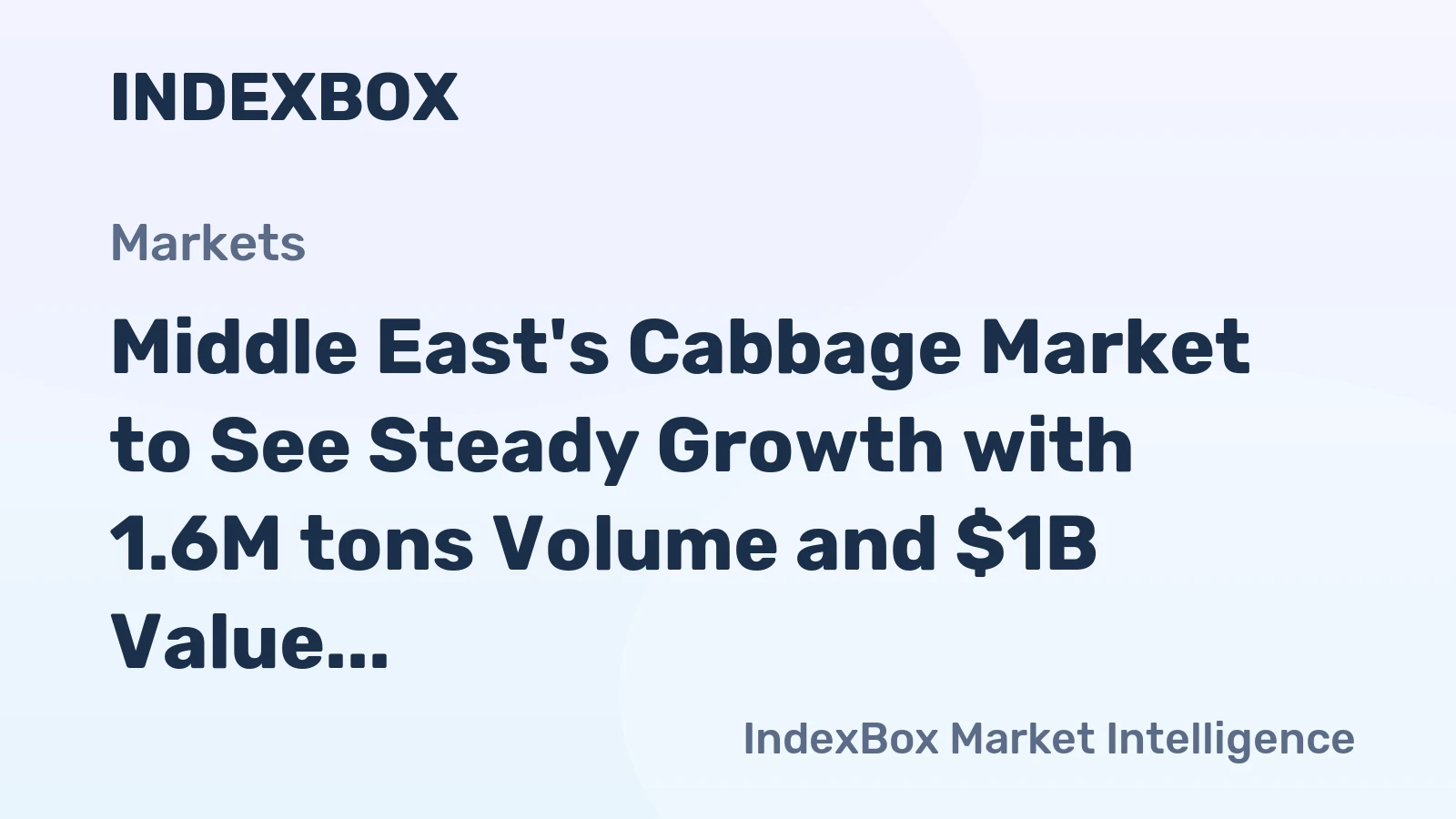 Middle East's Cabbage Market to See Steady Growth with 1.6M tons Volume and $1B Value Forecasted by 2035