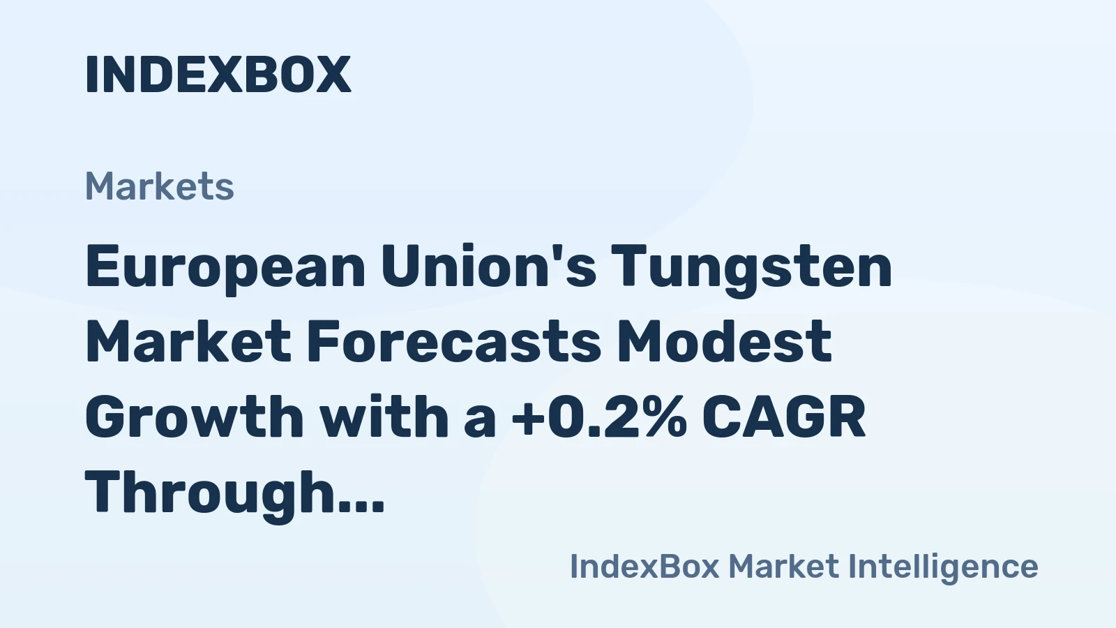 European Union's Tungsten Market Forecasts Modest Growth with a +0.2% CAGR Through 2035