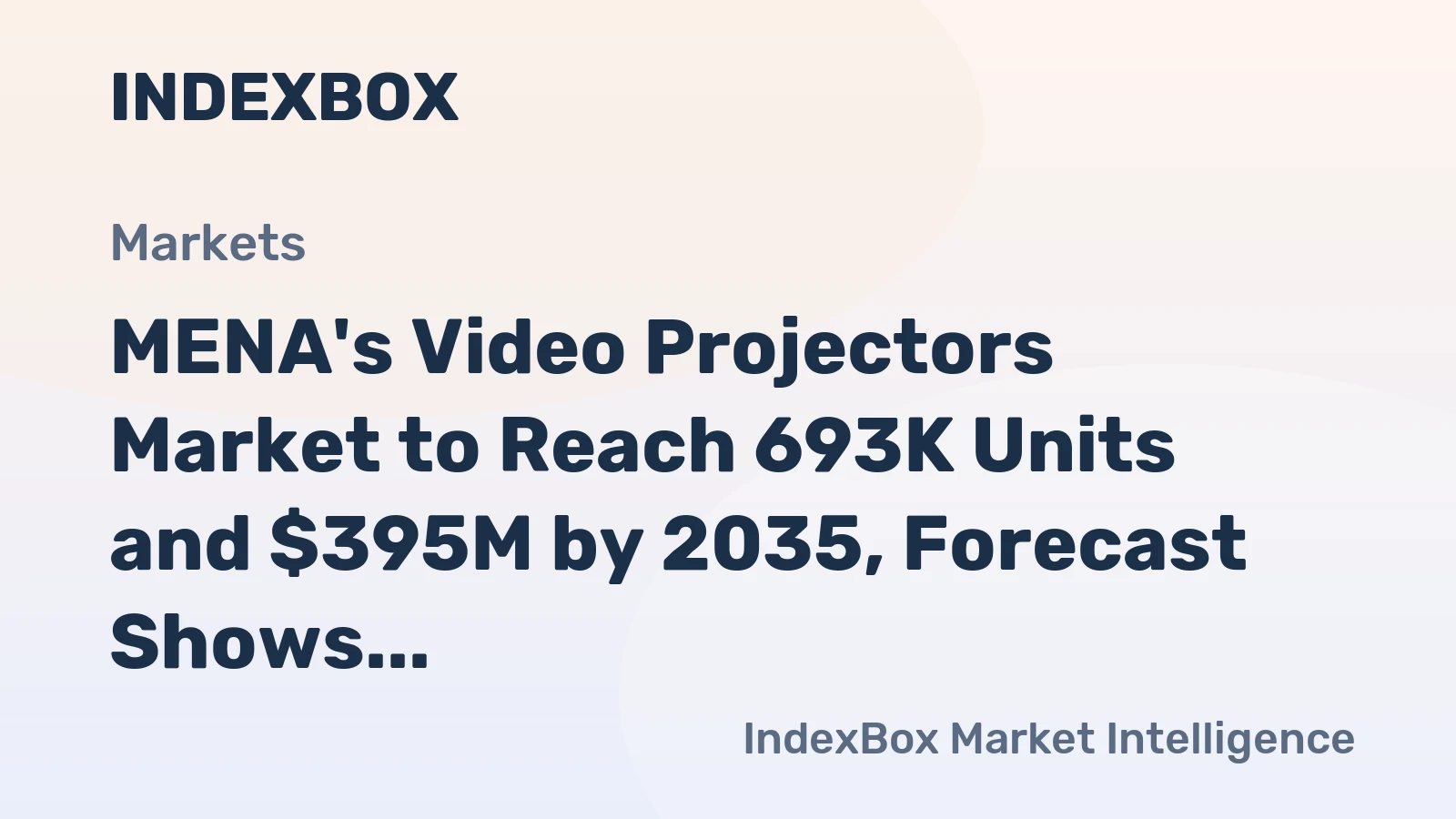 MENA's Video Projectors Market to Reach 693K Units and $395M by 2035, Forecast Shows