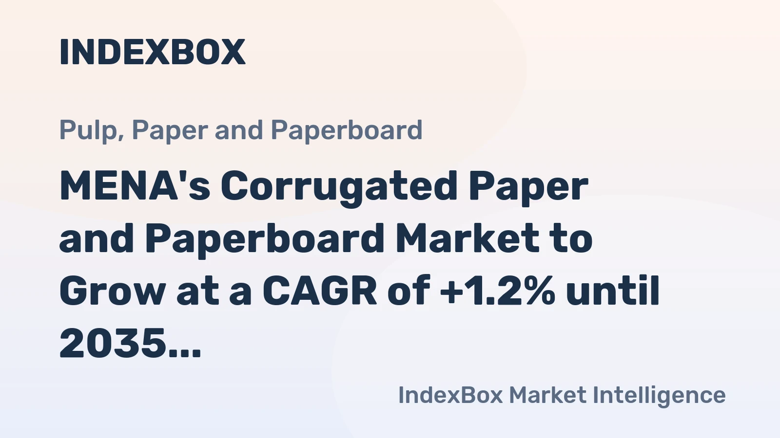 MENA's Corrugated Paper and Paperboard Market to Grow at a CAGR of +1.2% until 2035, Reaching 4.7M Tons in Volume