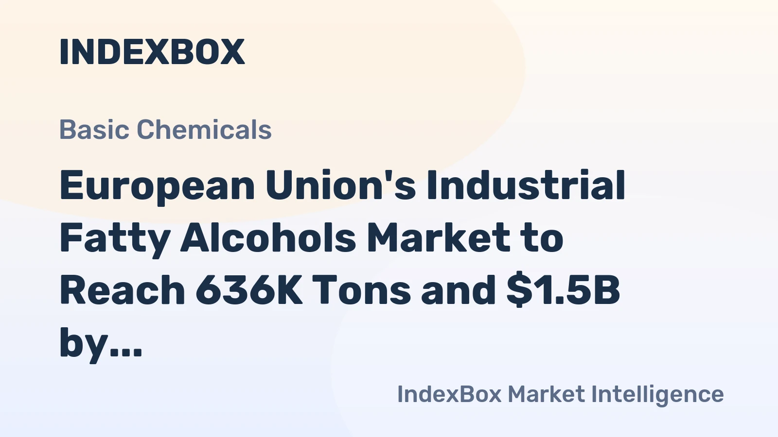 European Union's Industrial Fatty Alcohols Market to Reach 636K Tons and $1.5B by 2035