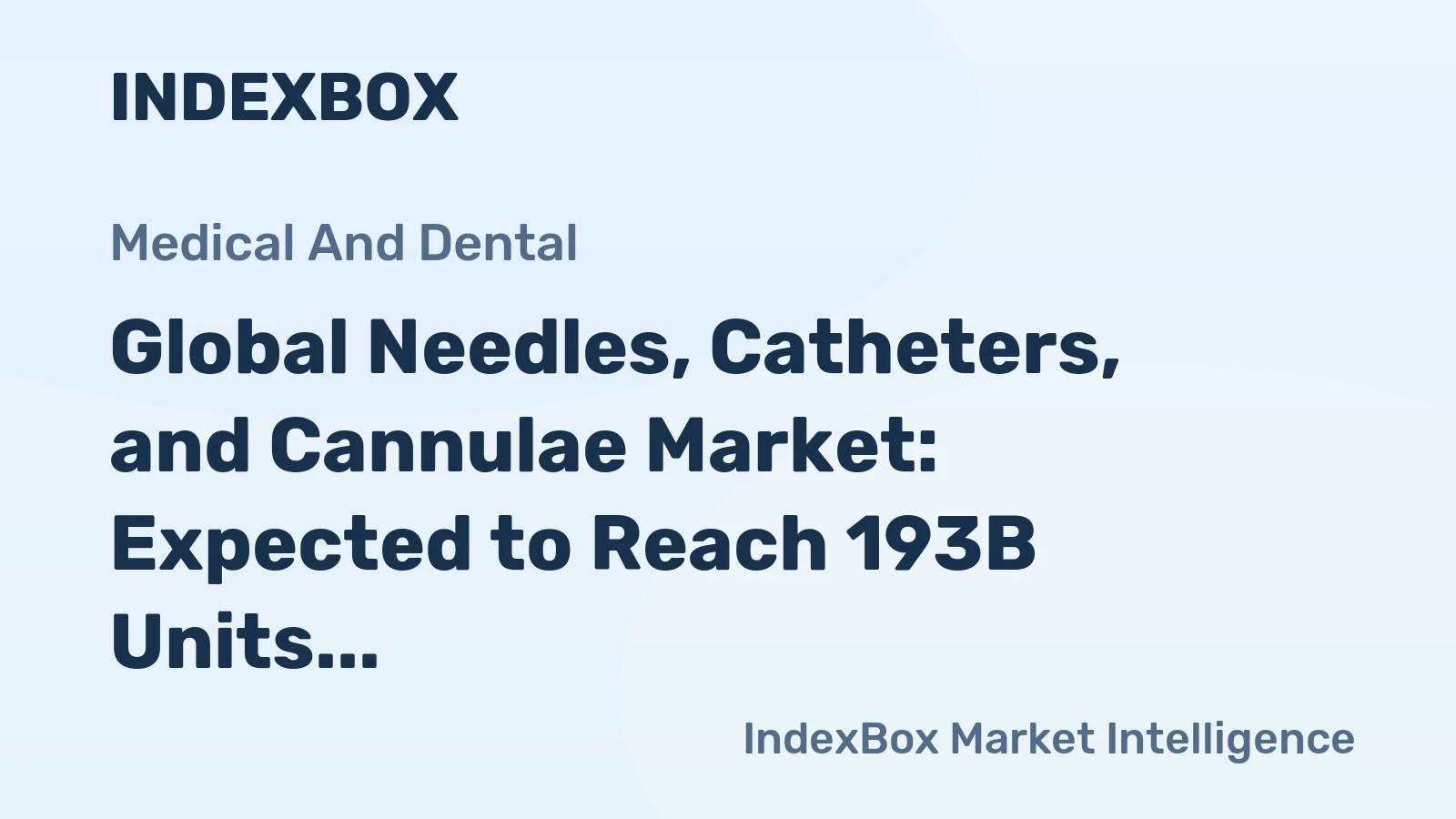 Global Needles, Catheters, and Cannulae Market: Expected to Reach 193B Units and $72.1B by 2035