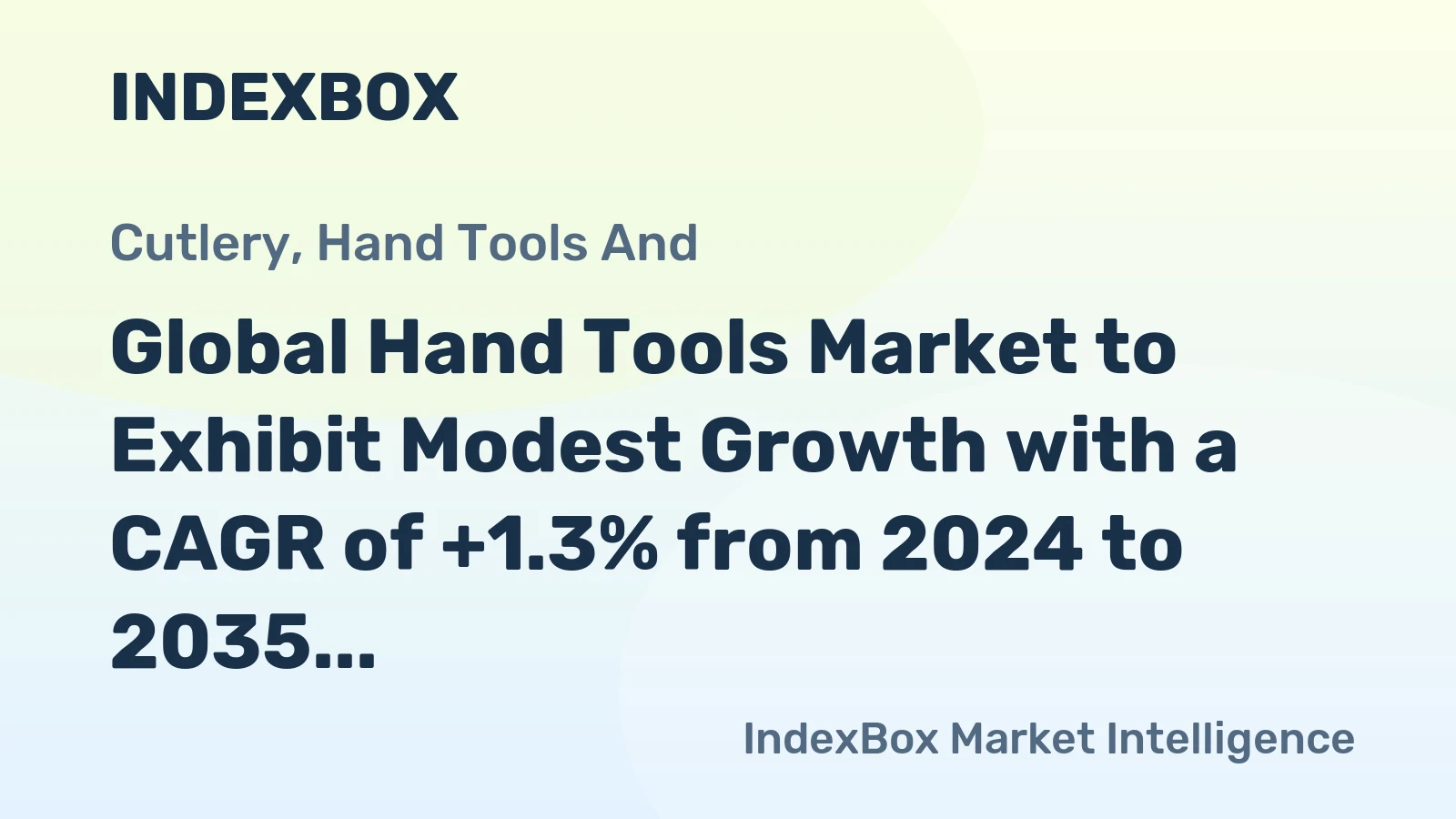 Global Hand Tools Market to Exhibit Modest Growth with a CAGR of +1.3% from 2024 to 2035