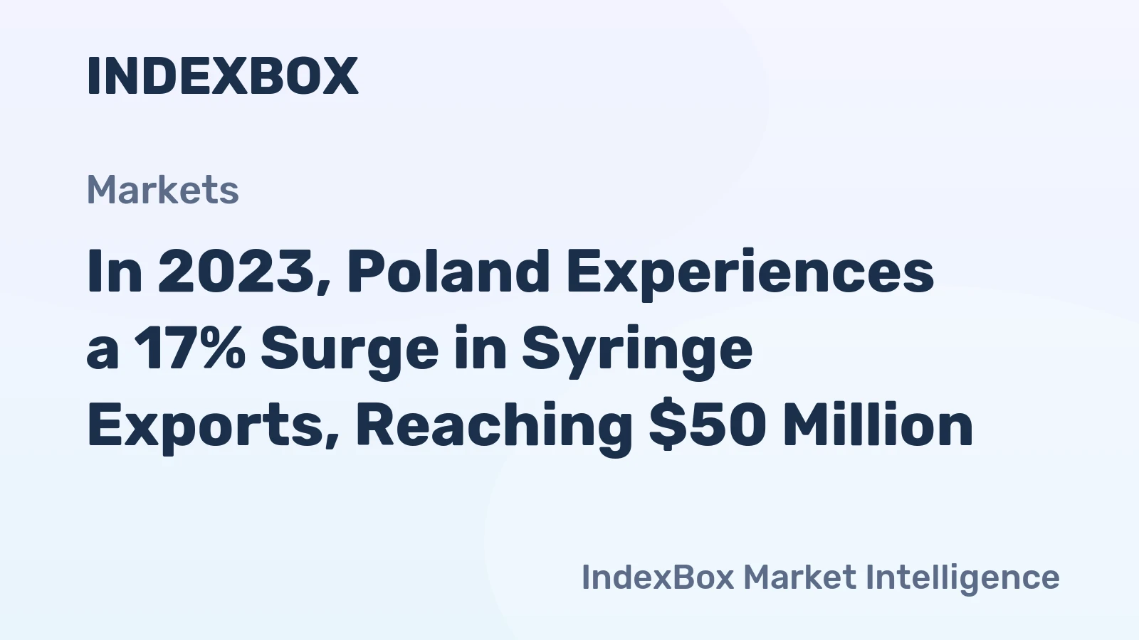In 2023, Poland Experiences a 17% Surge in Syringe Exports, Reaching $50 Million