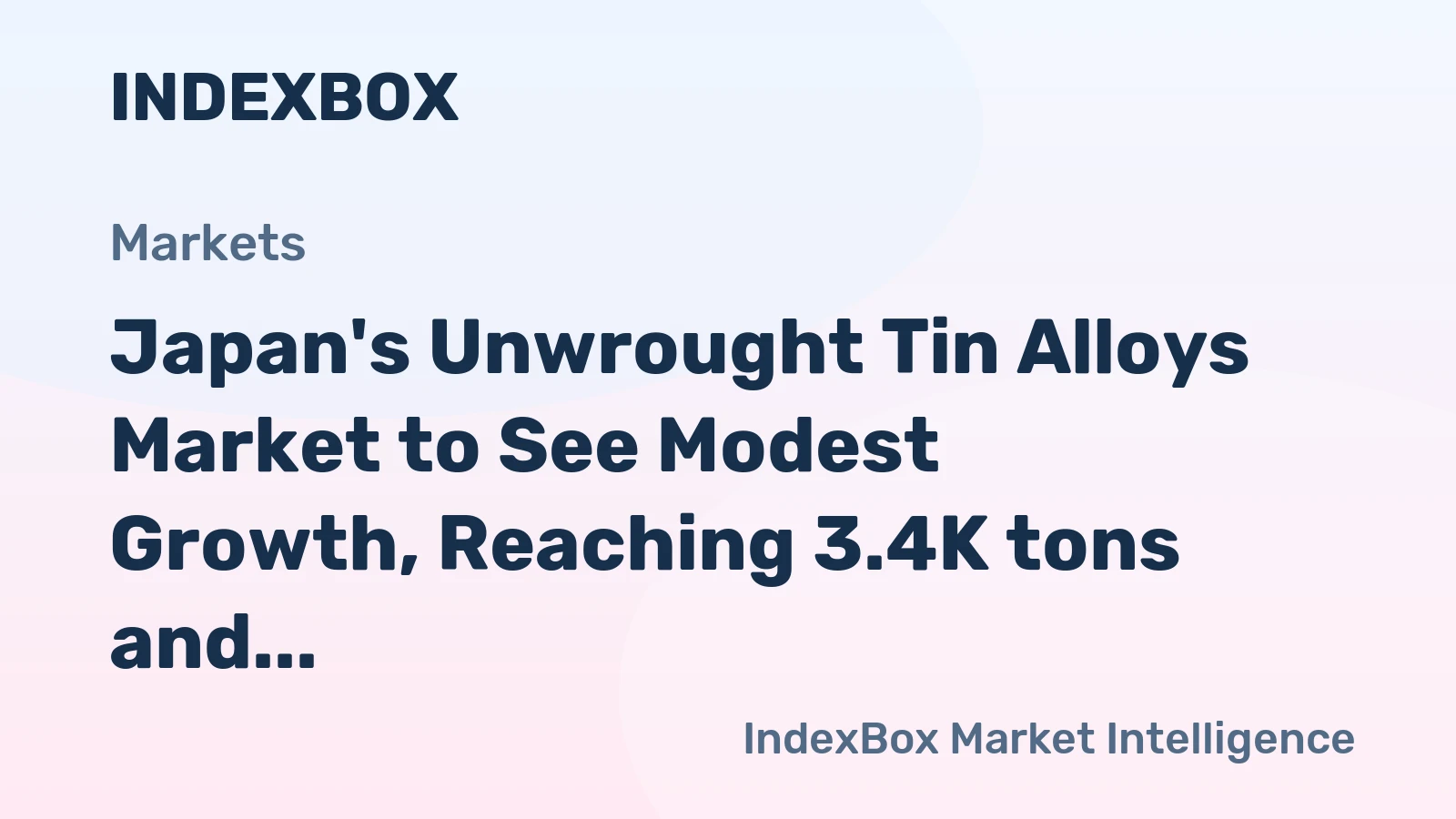 Japan's Unwrought Tin Alloys Market to See Modest Growth, Reaching 3.4K tons and $76M by 2035