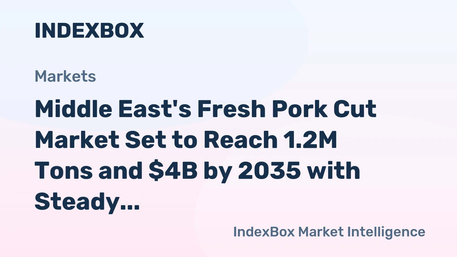Middle East's Fresh Pork Cut Market Set to Reach 1.2M Tons and $4B by 2035 with Steady Growth