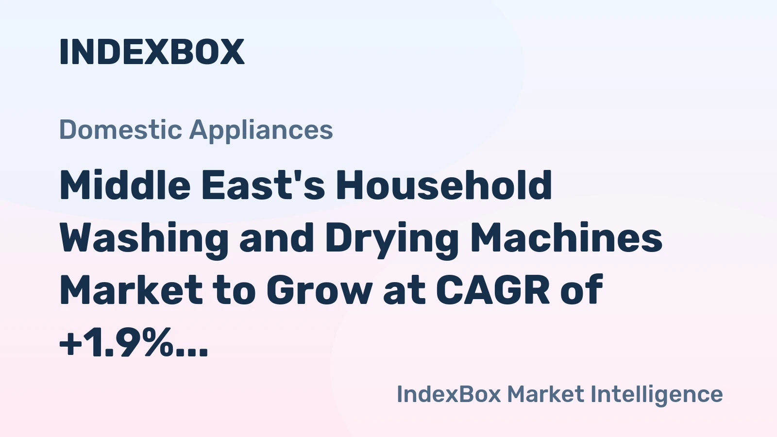 Middle East's Household Washing and Drying Machines Market to Grow at CAGR of +1.9% by 2035