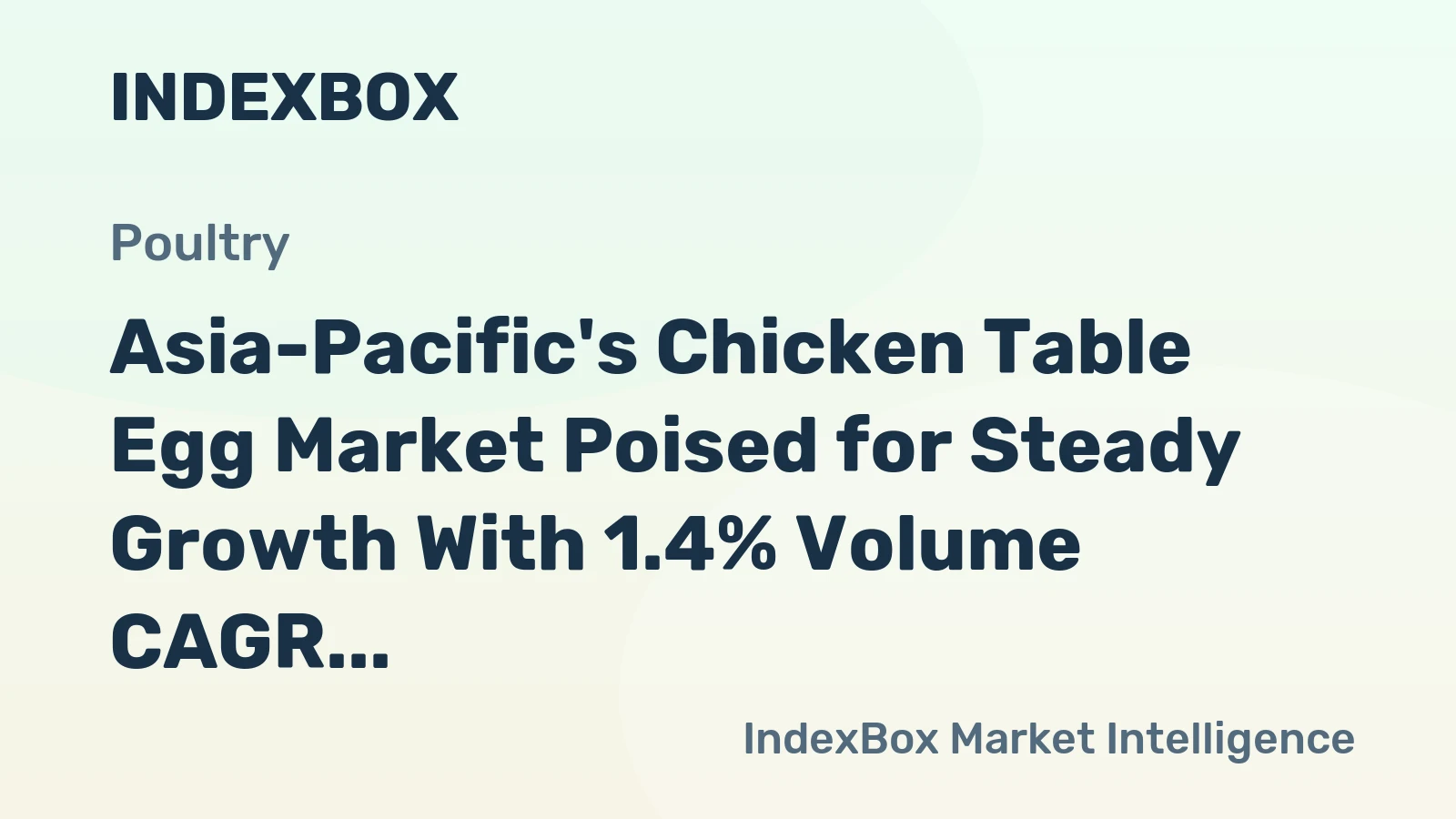 Asia-Pacific's Chicken Table Egg Market Poised for Steady Growth With 1.4% Volume CAGR Through 2035