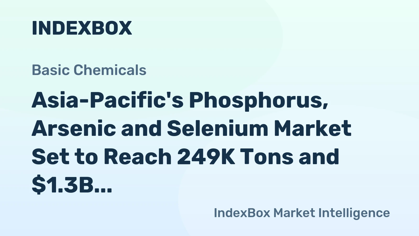 Asia-Pacific's Phosphorus, Arsenic and Selenium Market Set to Reach 249K Tons and $1.3B by 2035