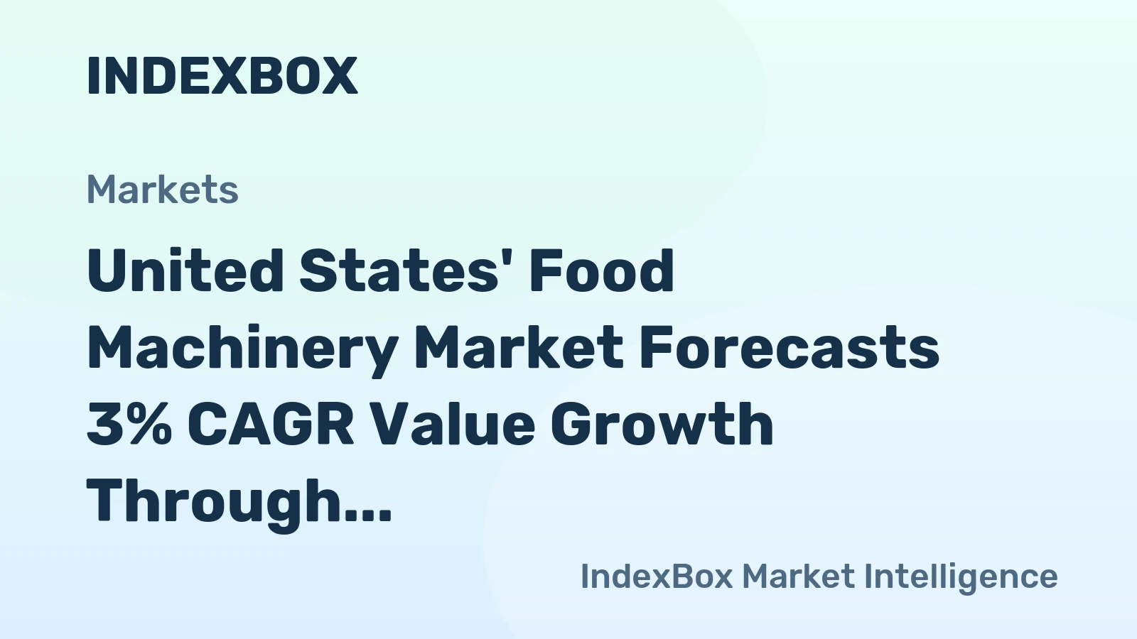 United States' Food Machinery Market Forecasts 3% CAGR Value Growth Through 2035