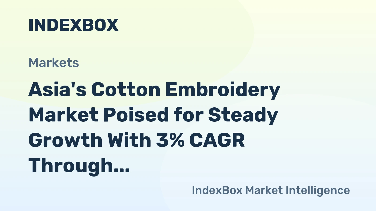 Asia's Cotton Embroidery Market Poised for Steady Growth With 3% CAGR Through 2035