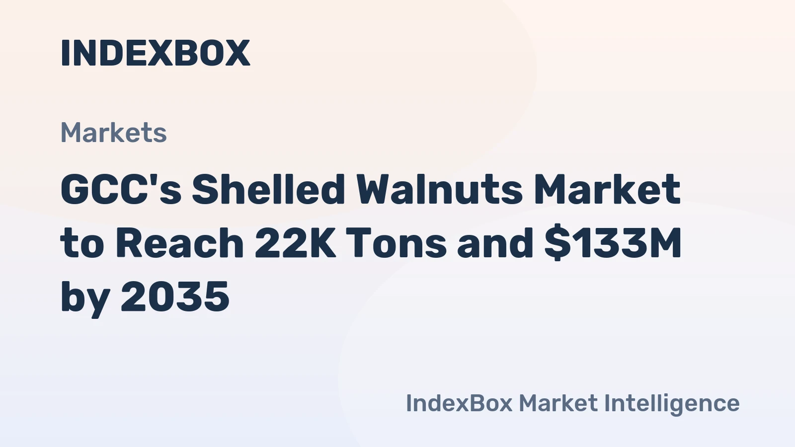 GCC's Shelled Walnuts Market to Reach 22K Tons and $133M by 2035