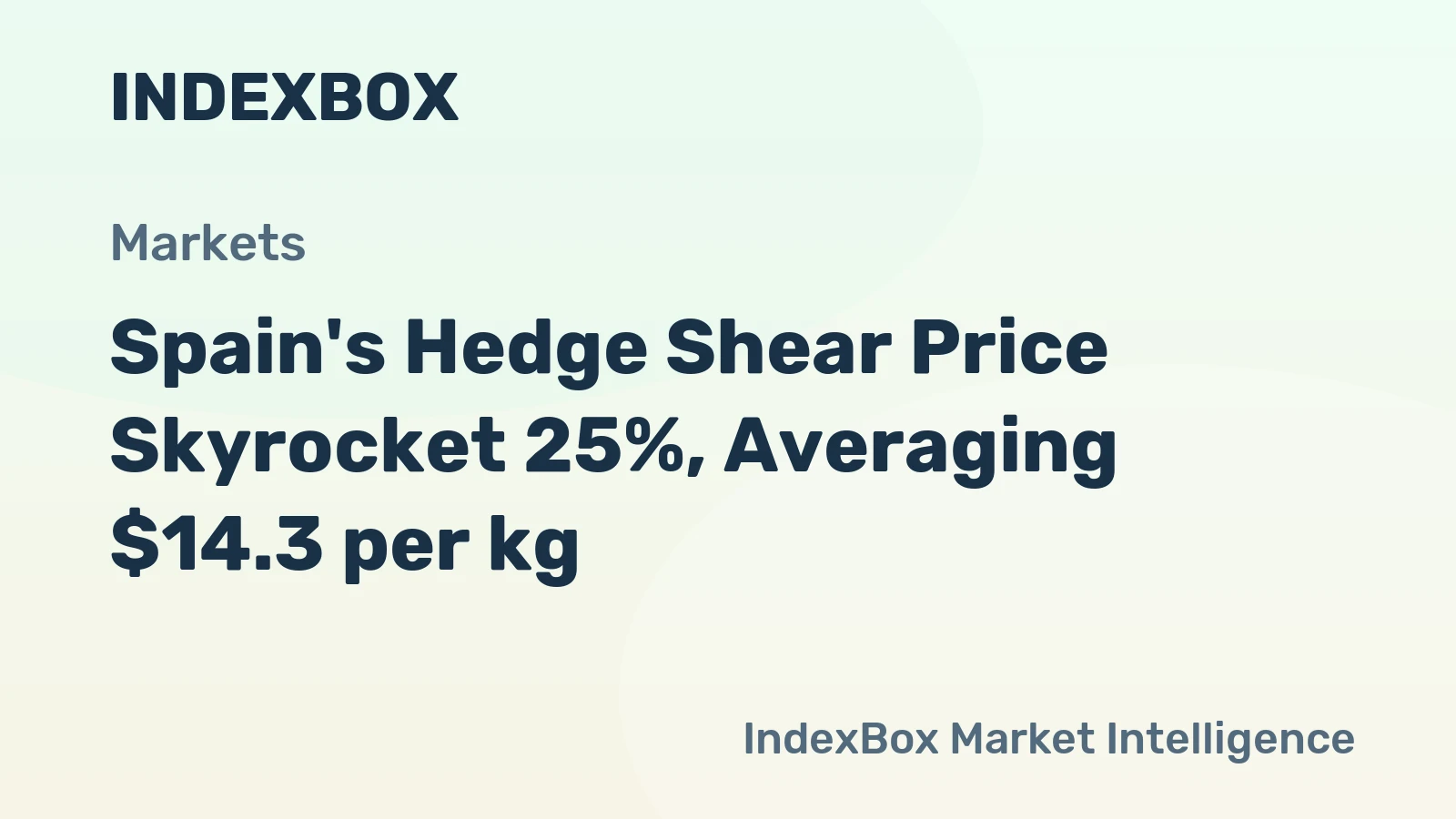 Spain's Hedge Shear Price Skyrocket 25%, Averaging $14.3 per kg