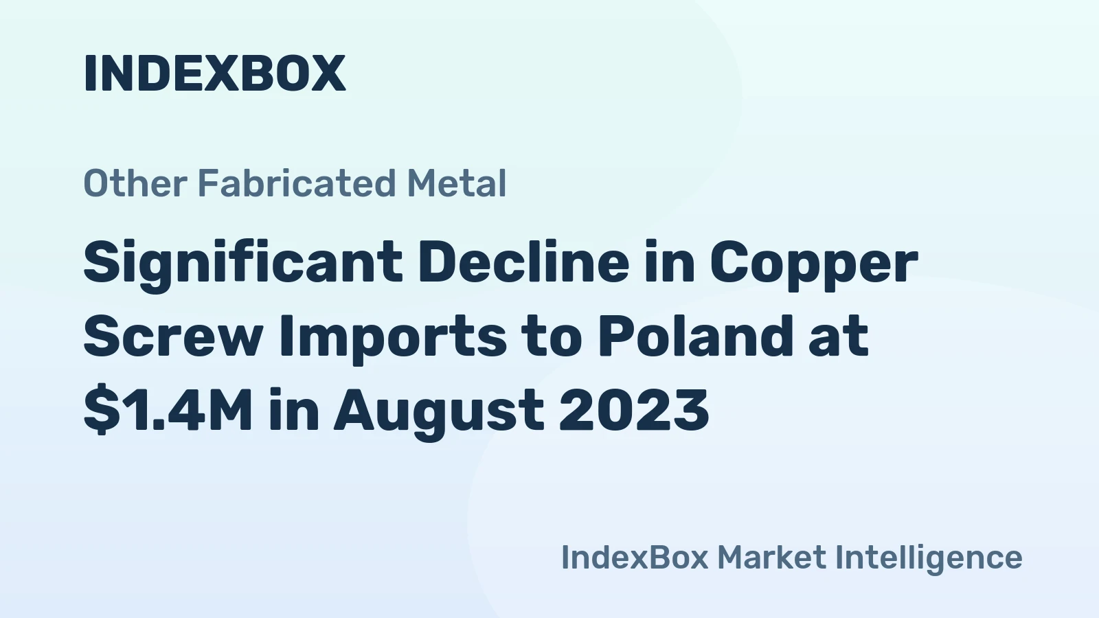 Significant Decline in Copper Screw Imports to Poland at $1.4M in August 2023