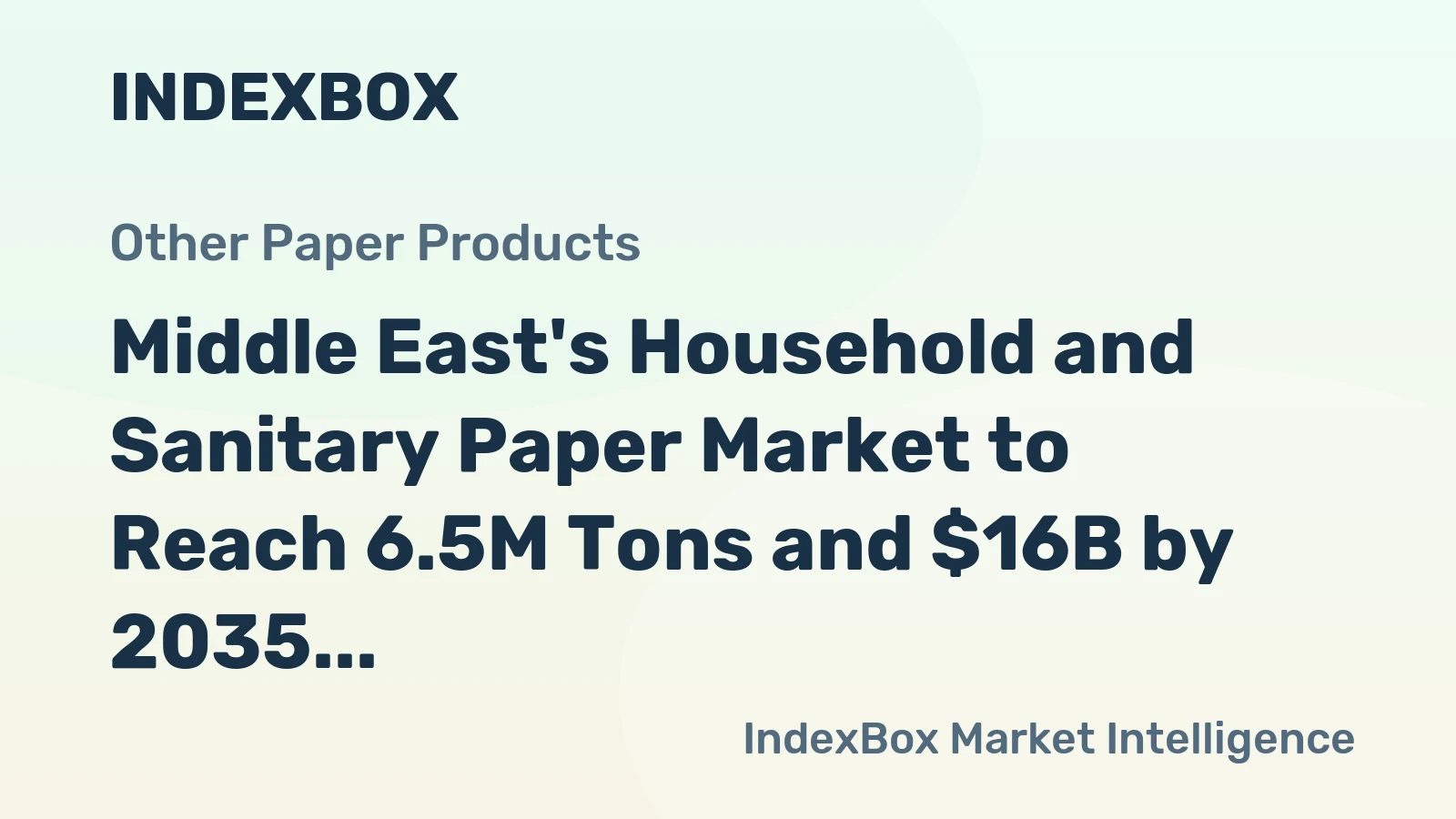 Middle East's Household and Sanitary Paper Market to Reach 6.5M Tons and $16B by 2035