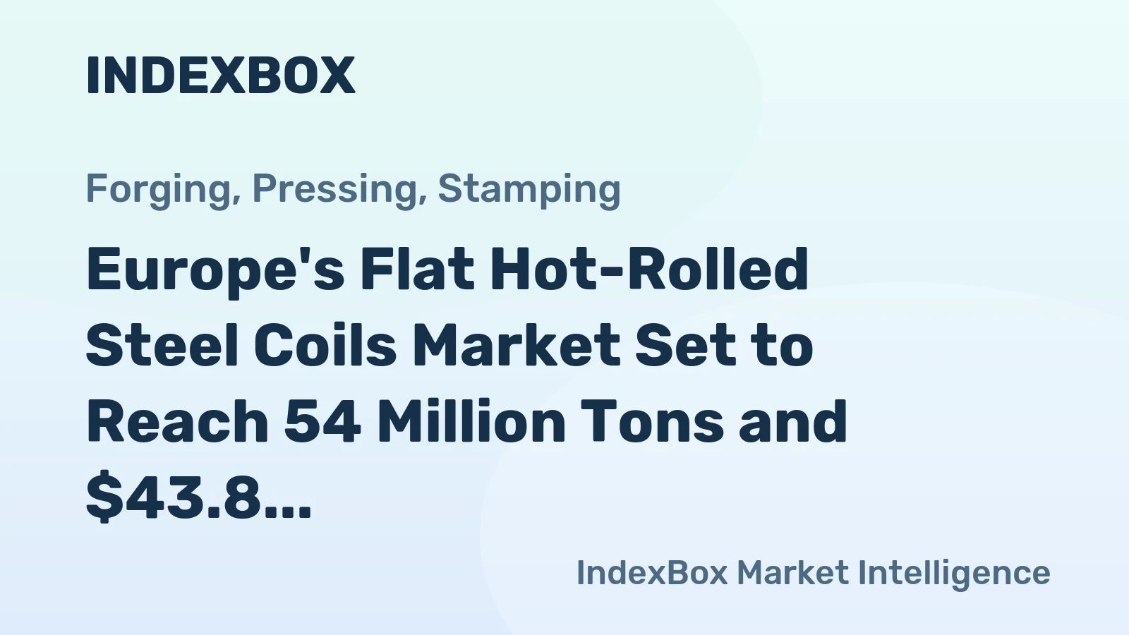 Europe's Flat Hot-Rolled Steel Coils Market Set to Reach 54 Million Tons and $43.8 Billion by 2035