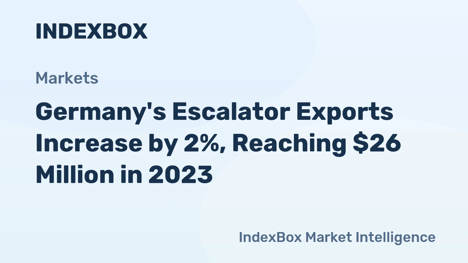 Germany's Escalator Exports Increase by 2%, Reaching $26 Million in 2023
