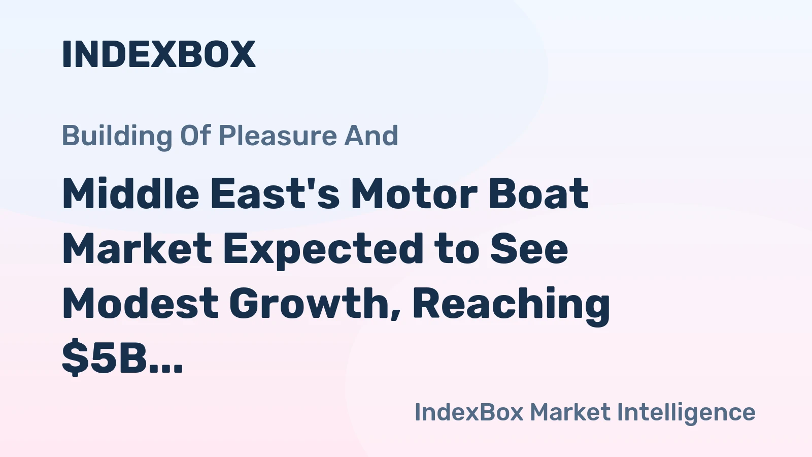 Middle East's Motor Boat Market Expected to See Modest Growth, Reaching $5B in Value by 2035