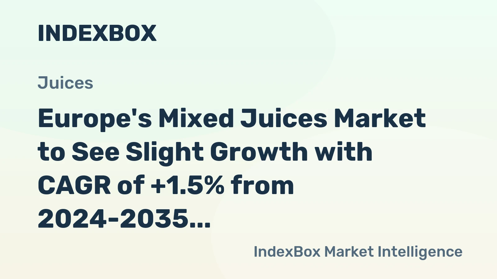 Europe's Mixed Juices Market to See Slight Growth with CAGR of +1.5% from 2024-2035