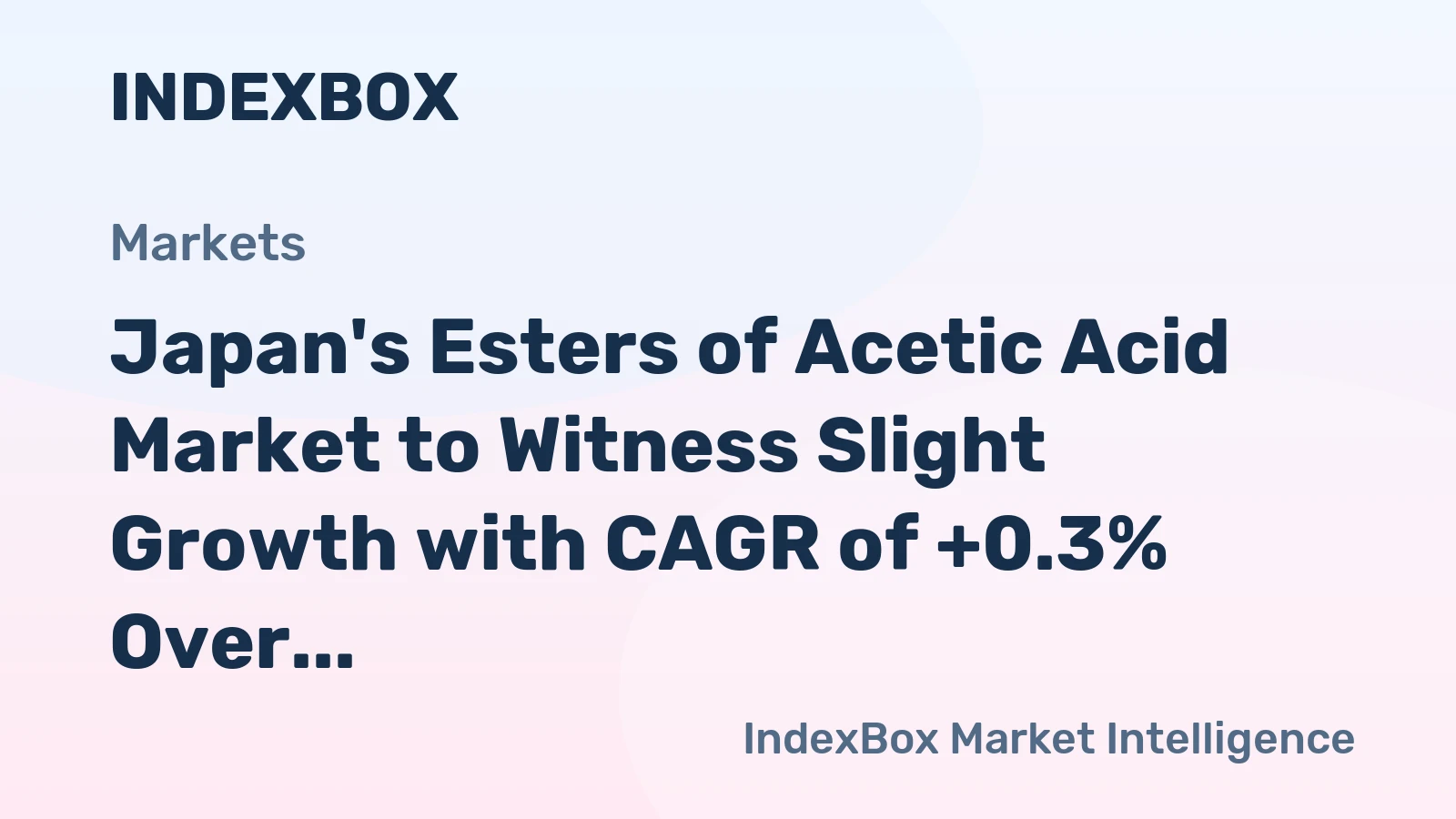 Japan's Esters of Acetic Acid Market to Witness Slight Growth with CAGR of +0.3% Over 2024-2035 Period