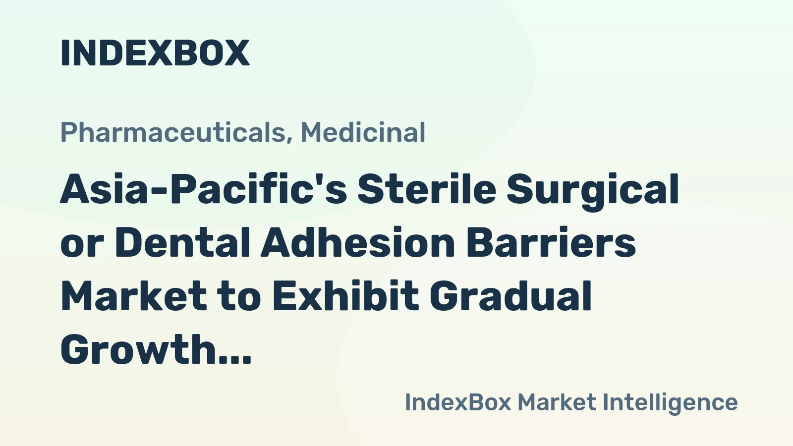 Asia-Pacific's Sterile Surgical or Dental Adhesion Barriers Market to Exhibit Gradual Growth with a CAGR of +0.3% by 2035